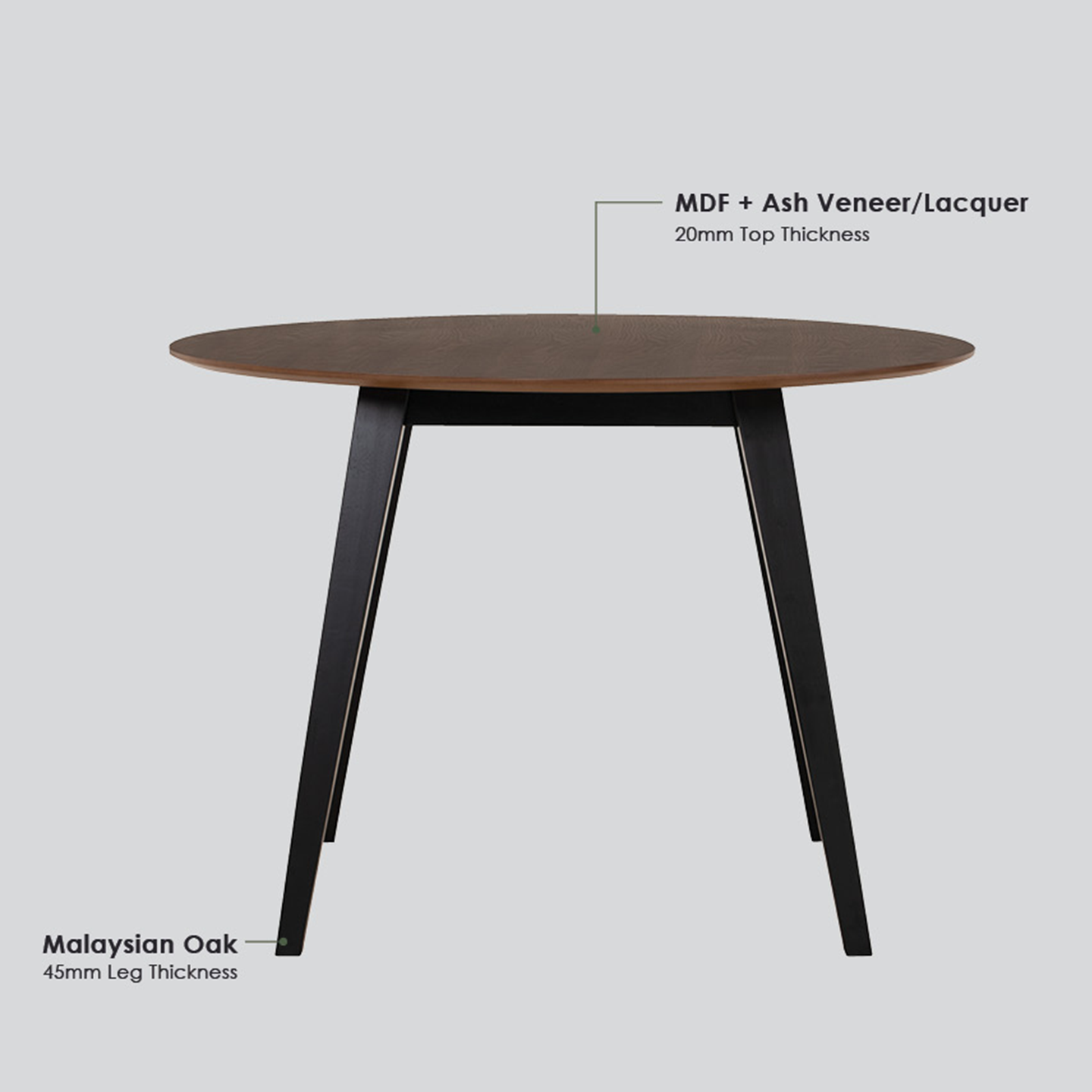 HOMATRIX Wooden Round Dining Table Set Scandinavian Coffee Table Meja ...