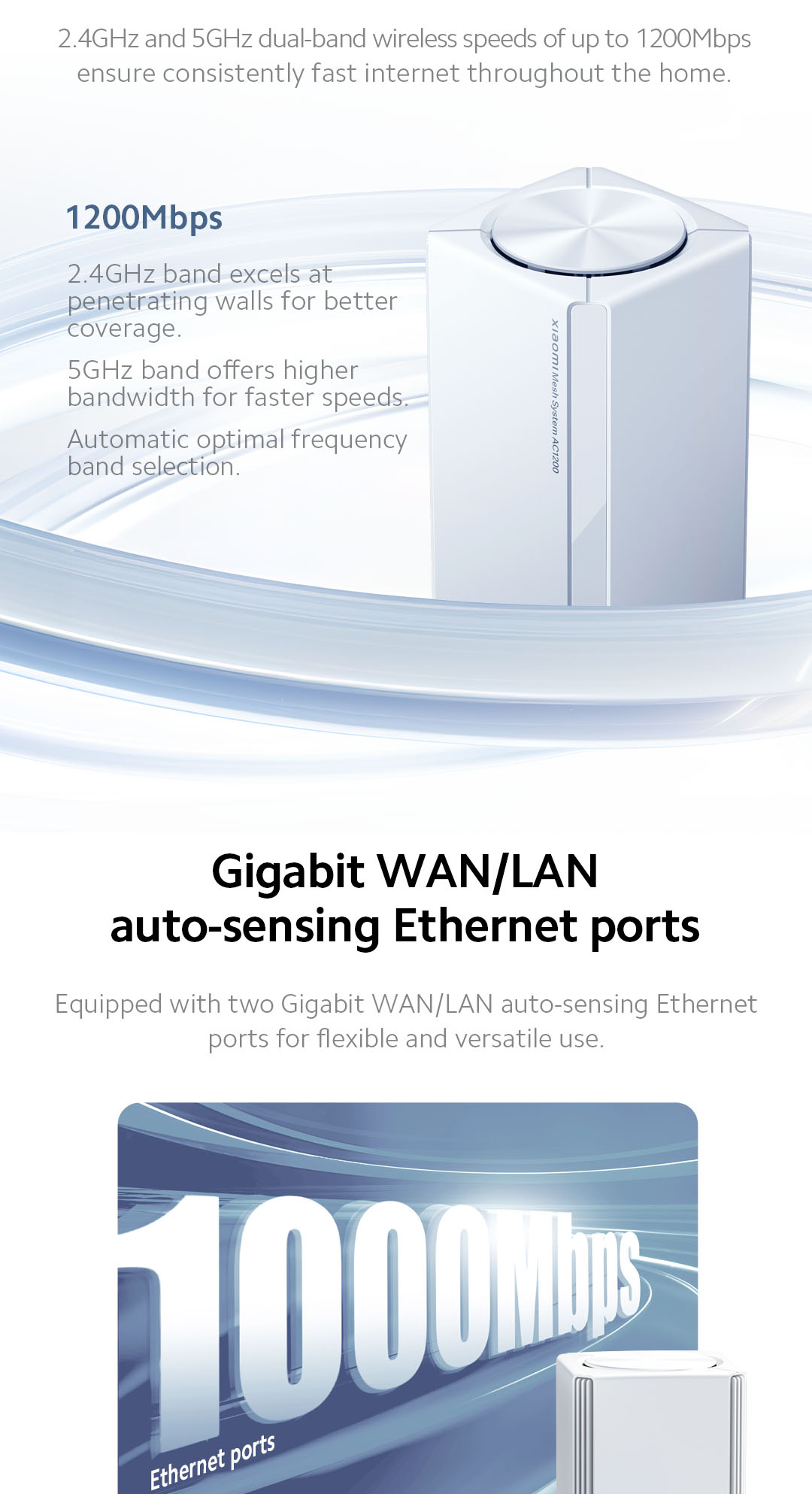 Xiaomi Mesh System AC1200(1-pack/2-pack) 2.4GHz+5GHz dual-band 1200Mbps*/Xiaomi Mesh | Shopee ...