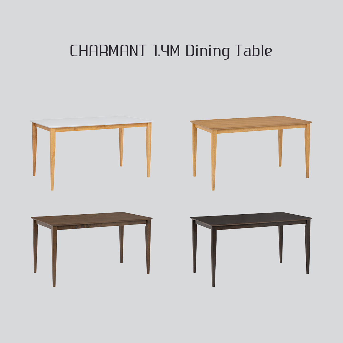 HOMATRIX Wooden Dining Table Set Rectangle Scandinavian 4 Seater 6 ...