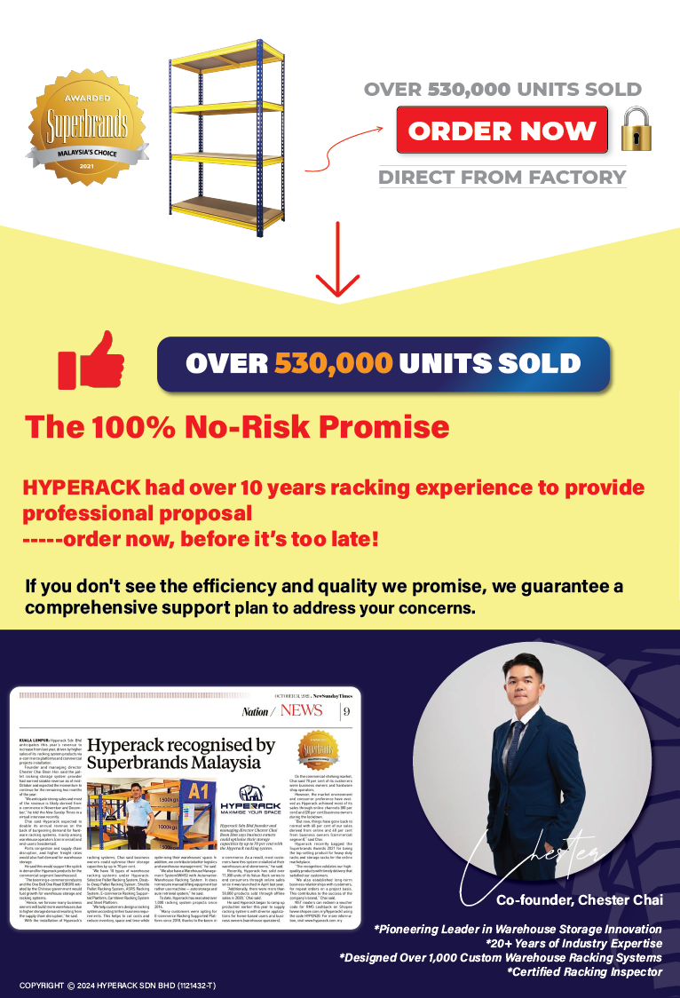 🐘[FREE SHIPPING] HYPERACK™️ Boltless Rack White 4 Levels Rak Besi ...