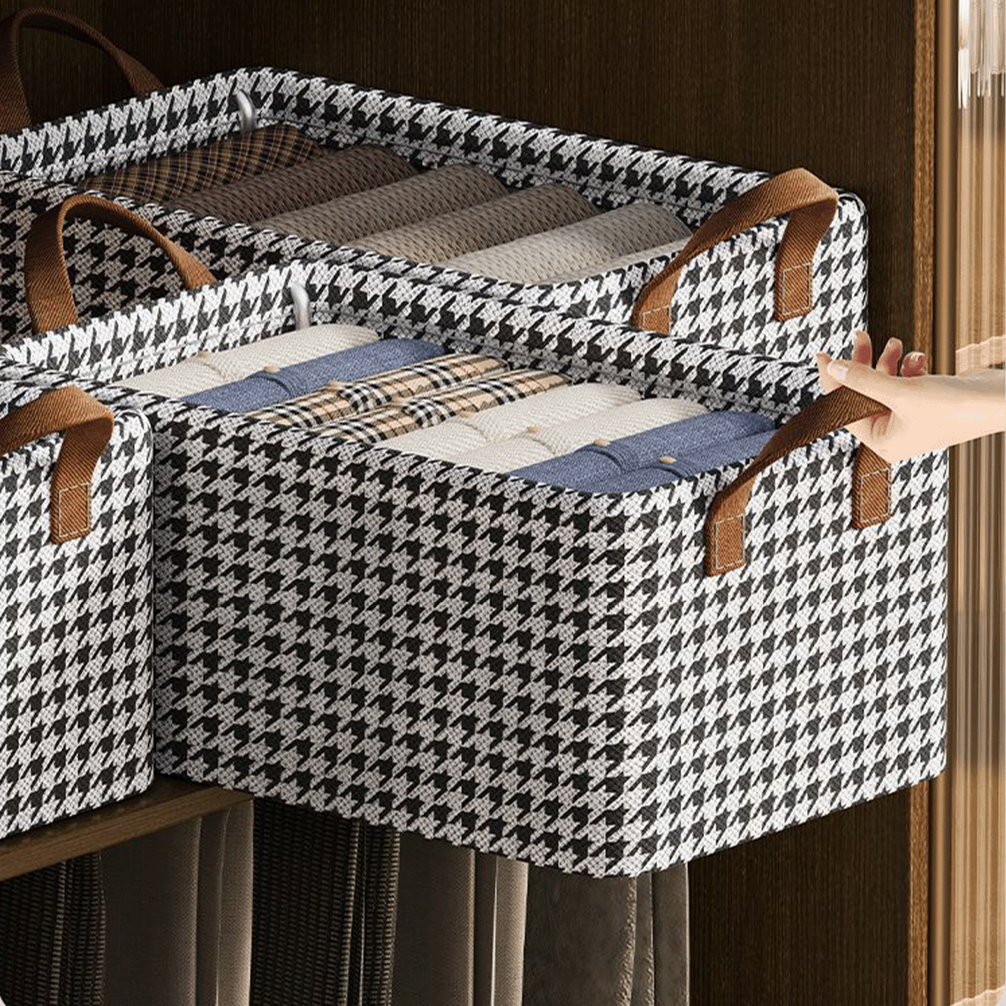 HOMATRIX Foldable Storage Box Steel Frame Fabric Wardrobe Organizer ...