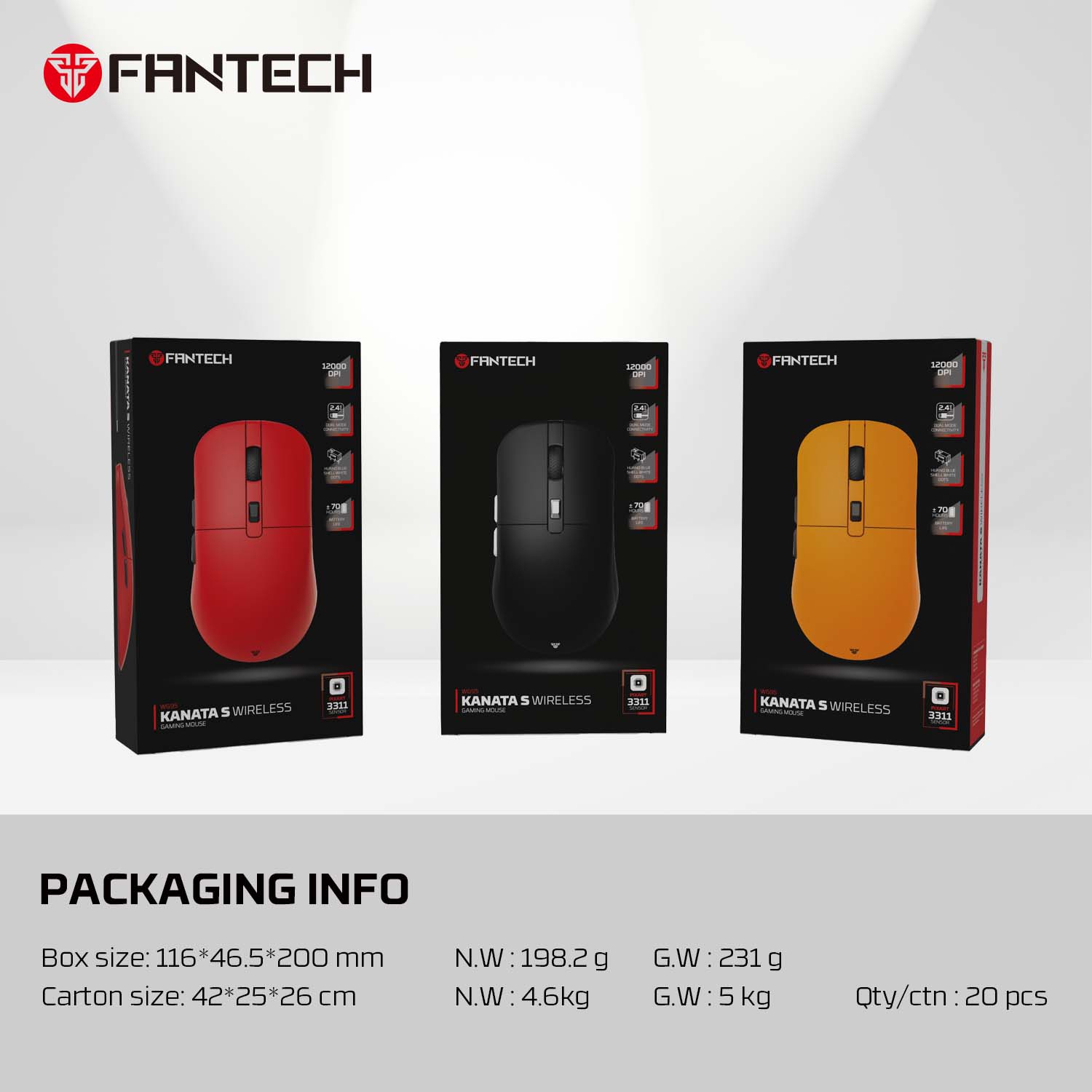 Fantech WG9 / WG9S Kanata S Wireless Gaming Mouse Macro Programmable ...