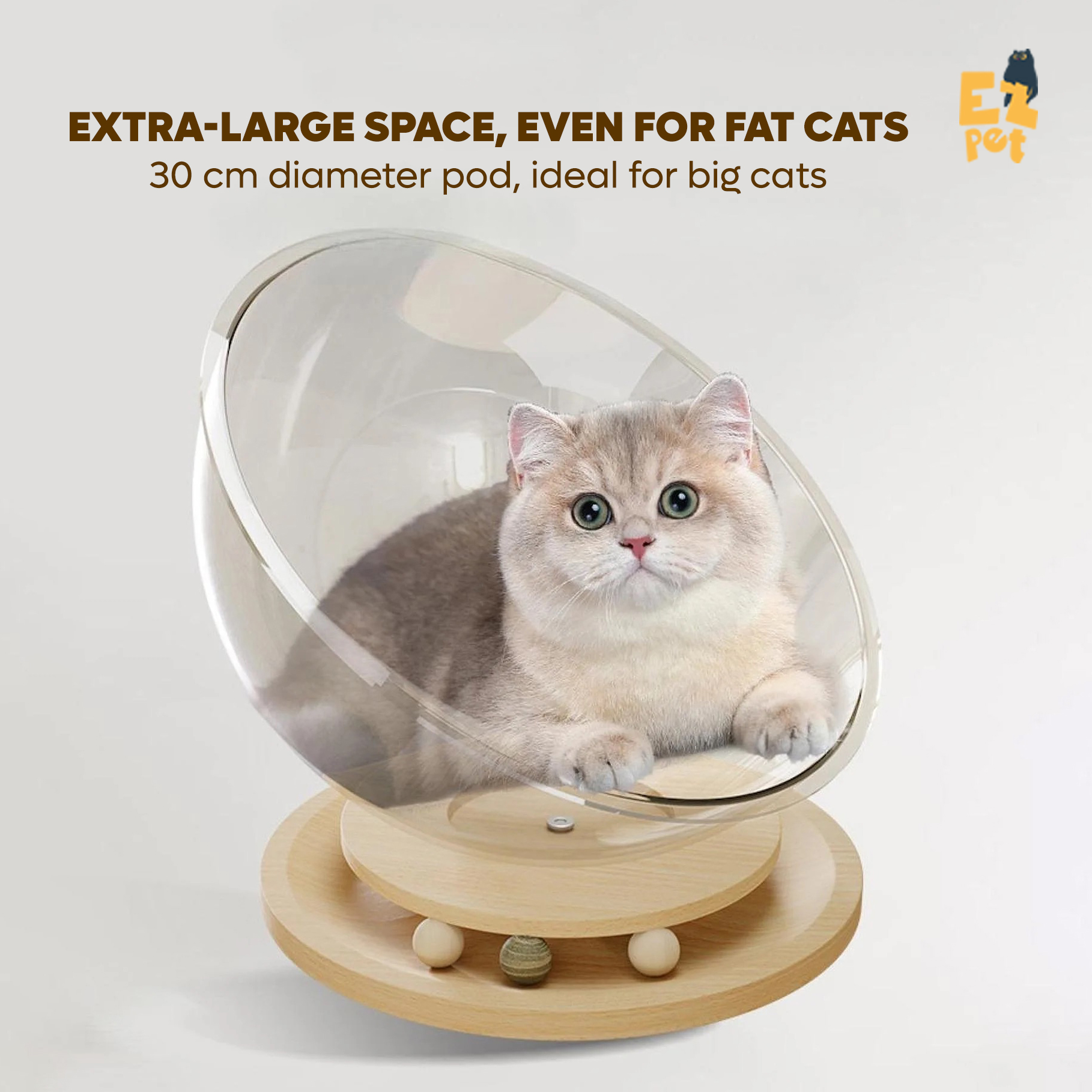 EZPET🐱【Transparent Cat Space Capsule Bed】Pet Bed Cat Nest Bed Cat House ...