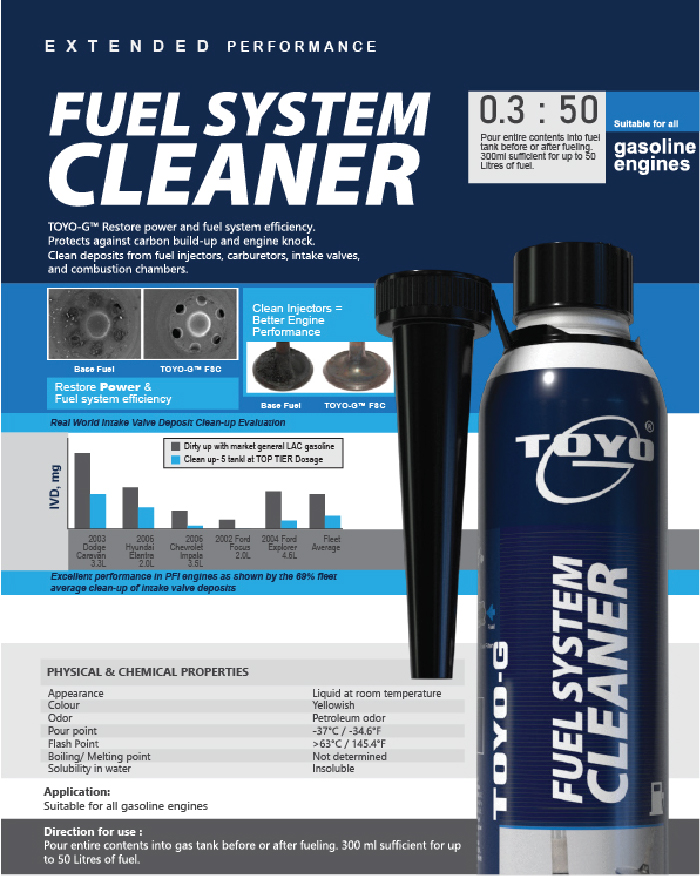 TOYO-G Fuel System Cleaner 300ml Fuel System Cleaner Fuel Injector ...