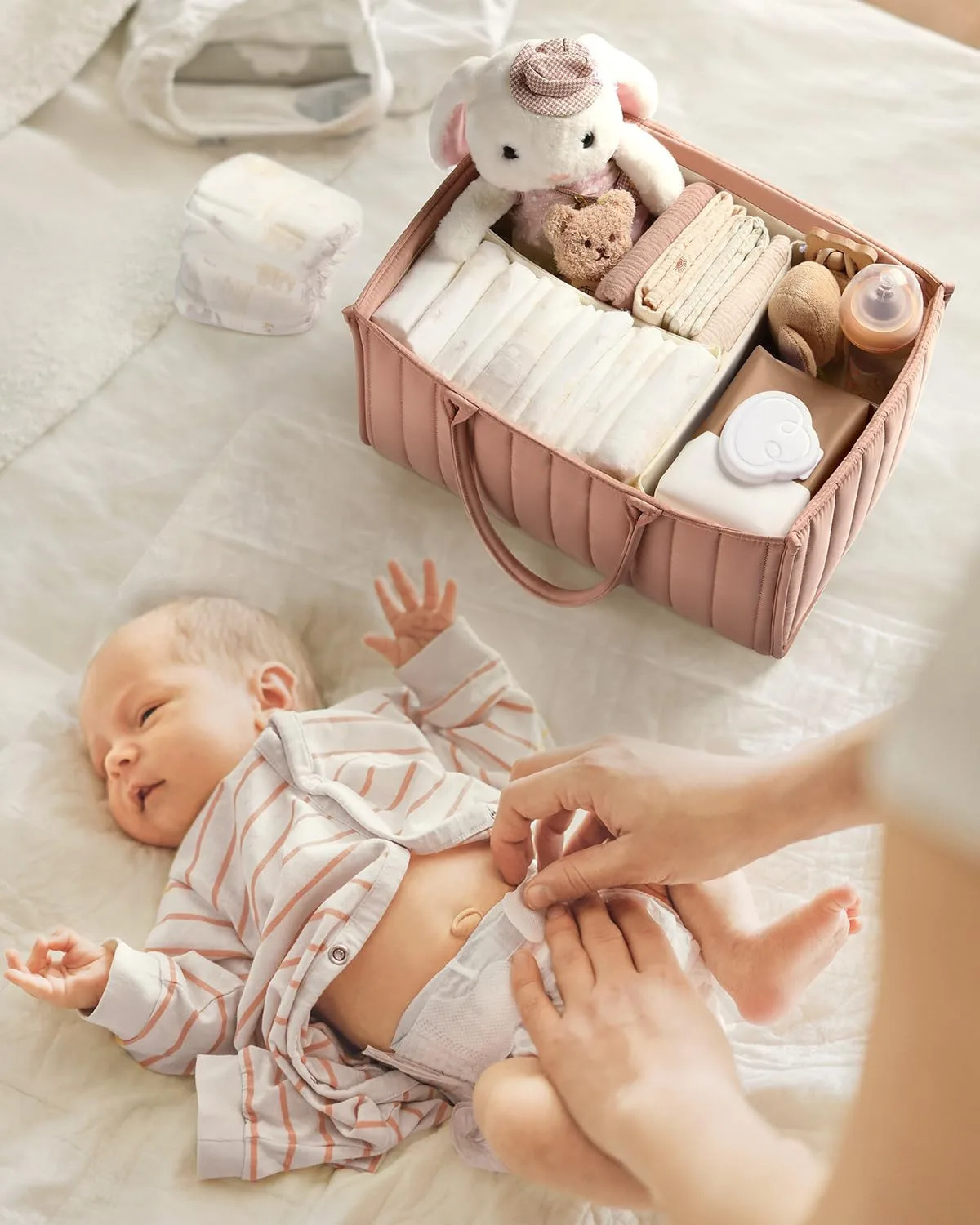 EZYLITTLES Premium Foldable Baby Diapers Organizer Bags Large Storage ...