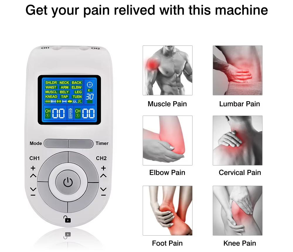 Tens EMS Machine Electronic Pulse Massager, Nerve Muscle Stimulator/Low ...