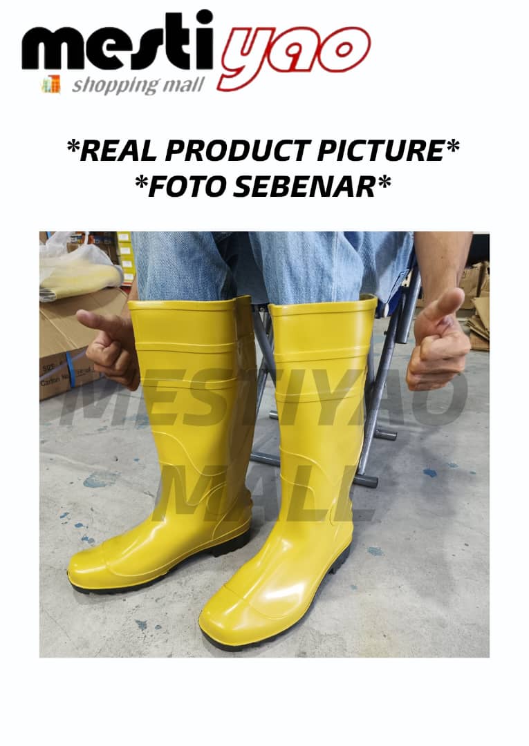 Yellow Rubber Safety Shoes / Kasut Boot Kuning / Rain Boot / Kasut ...