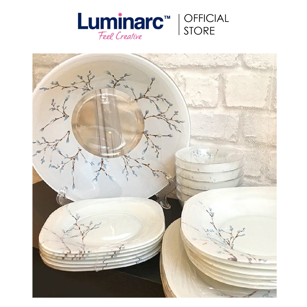 Luminarc Hana White Jumbo Dinner Set - Flora (46 Pieces) [Model: N2314 ...