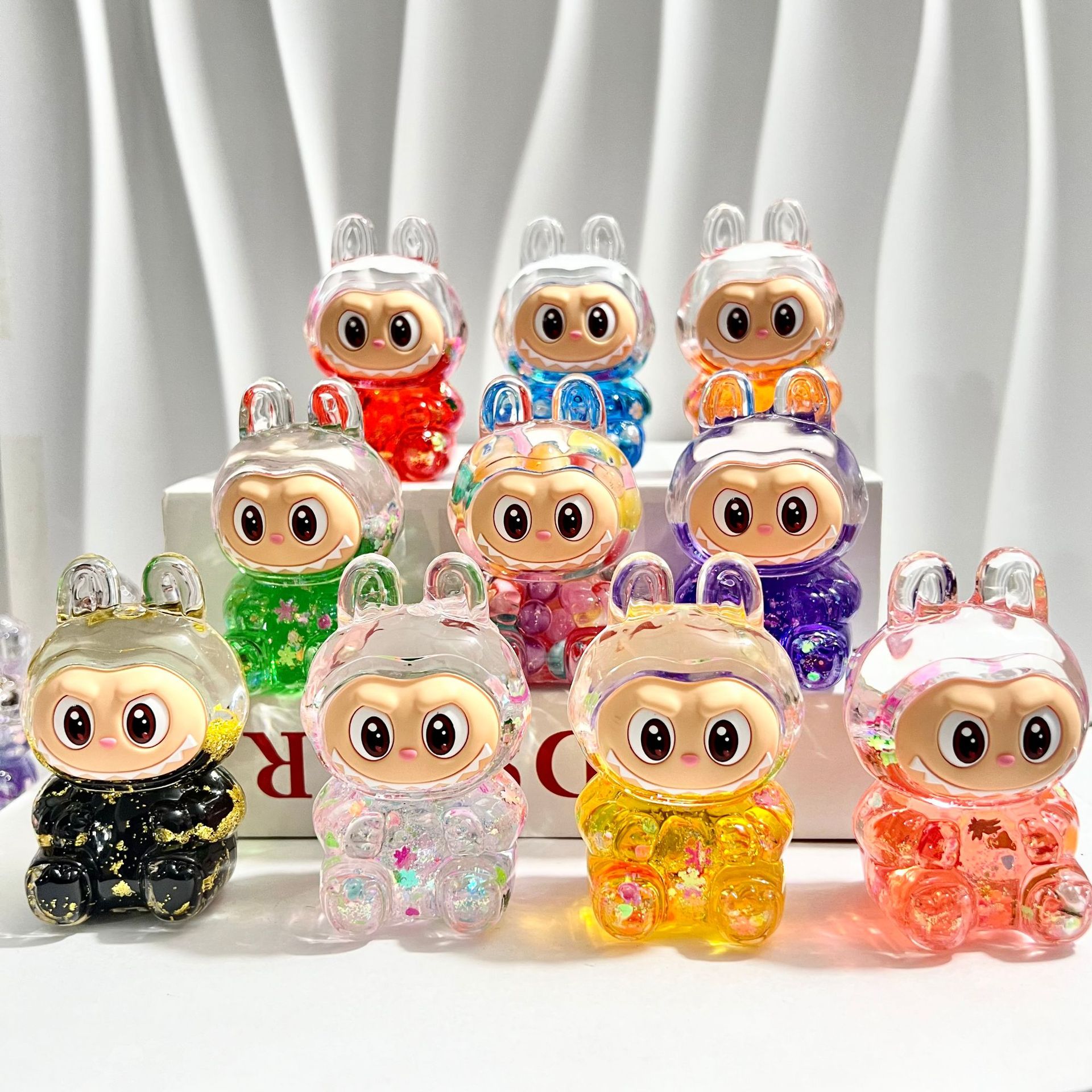 TOYS DECO LABUBU TOY SERIES FIGURINE BLIND BOX LIQUID SAND BOTTLE ...