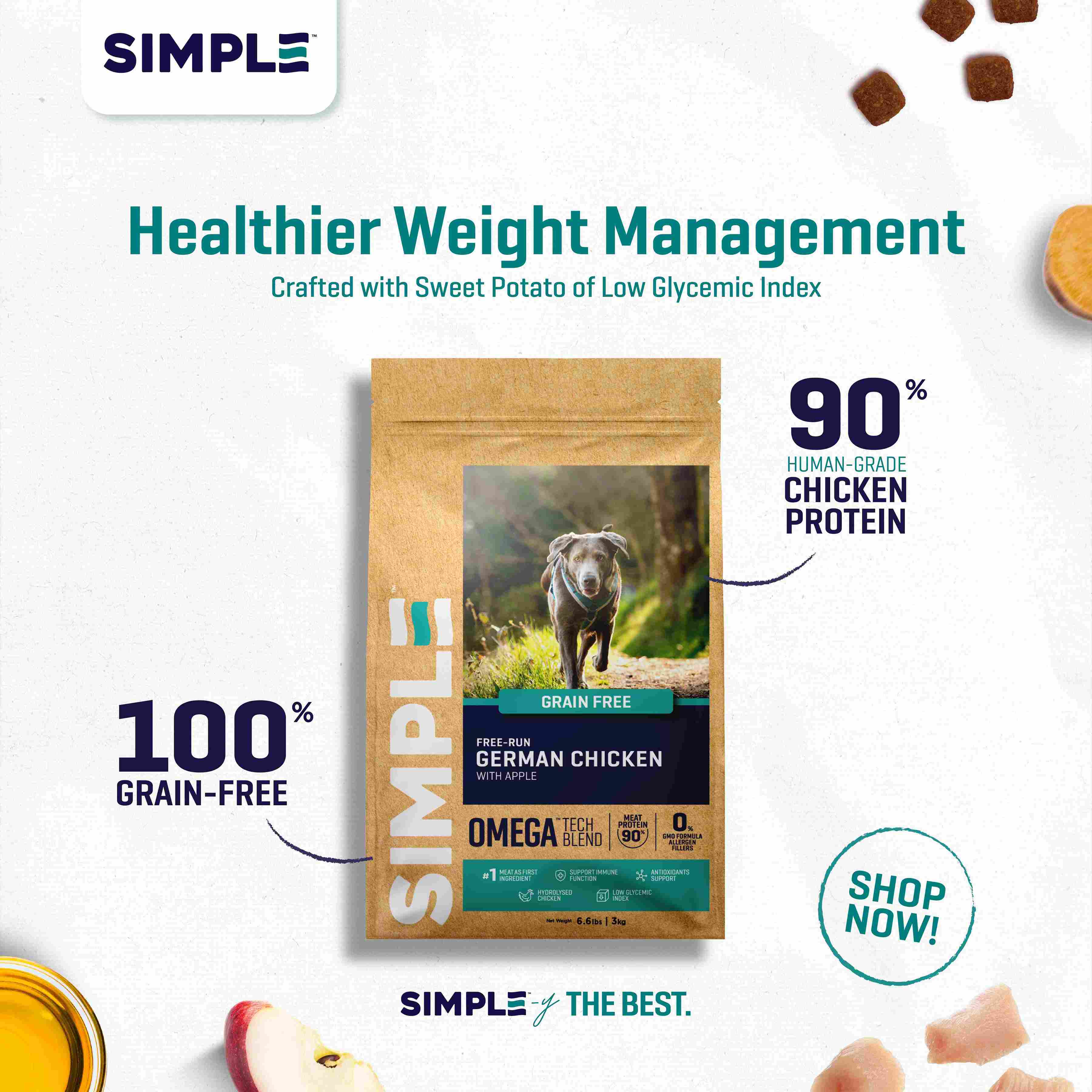 3KG SIMPLE x DoggyMan Healthy Weight Recipe Bundle (SIMPLE 3KG Chicken ...