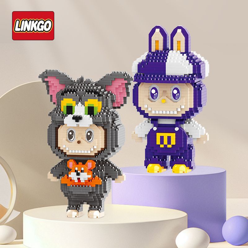 Labubu Building Blocks Lego Dolls Cartoon Monsters Tom & Jerry Assembly ...