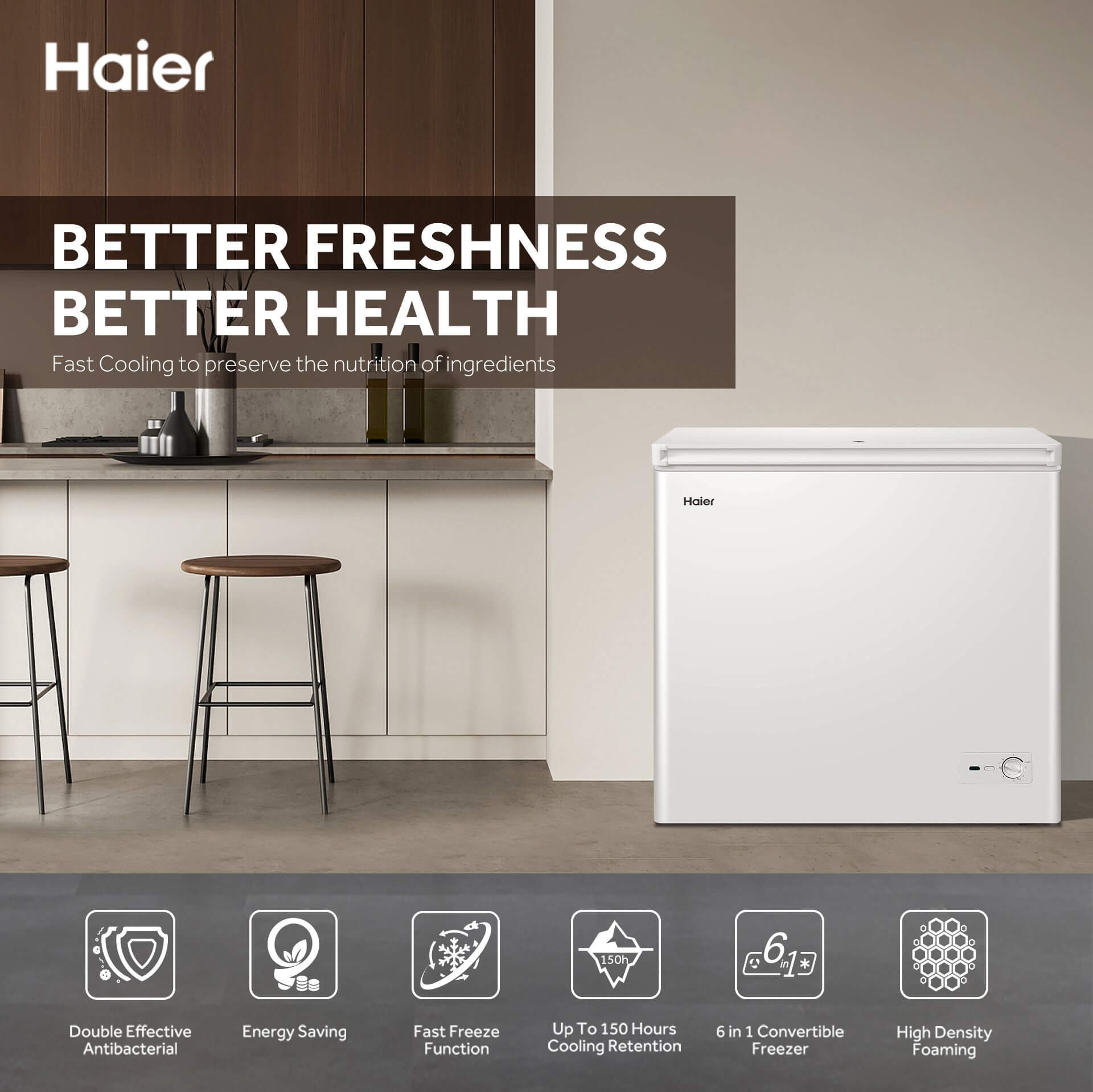 [Klang Valley Delivery Only] Haier HCF-186M Chest Freezer 142L R600A ...