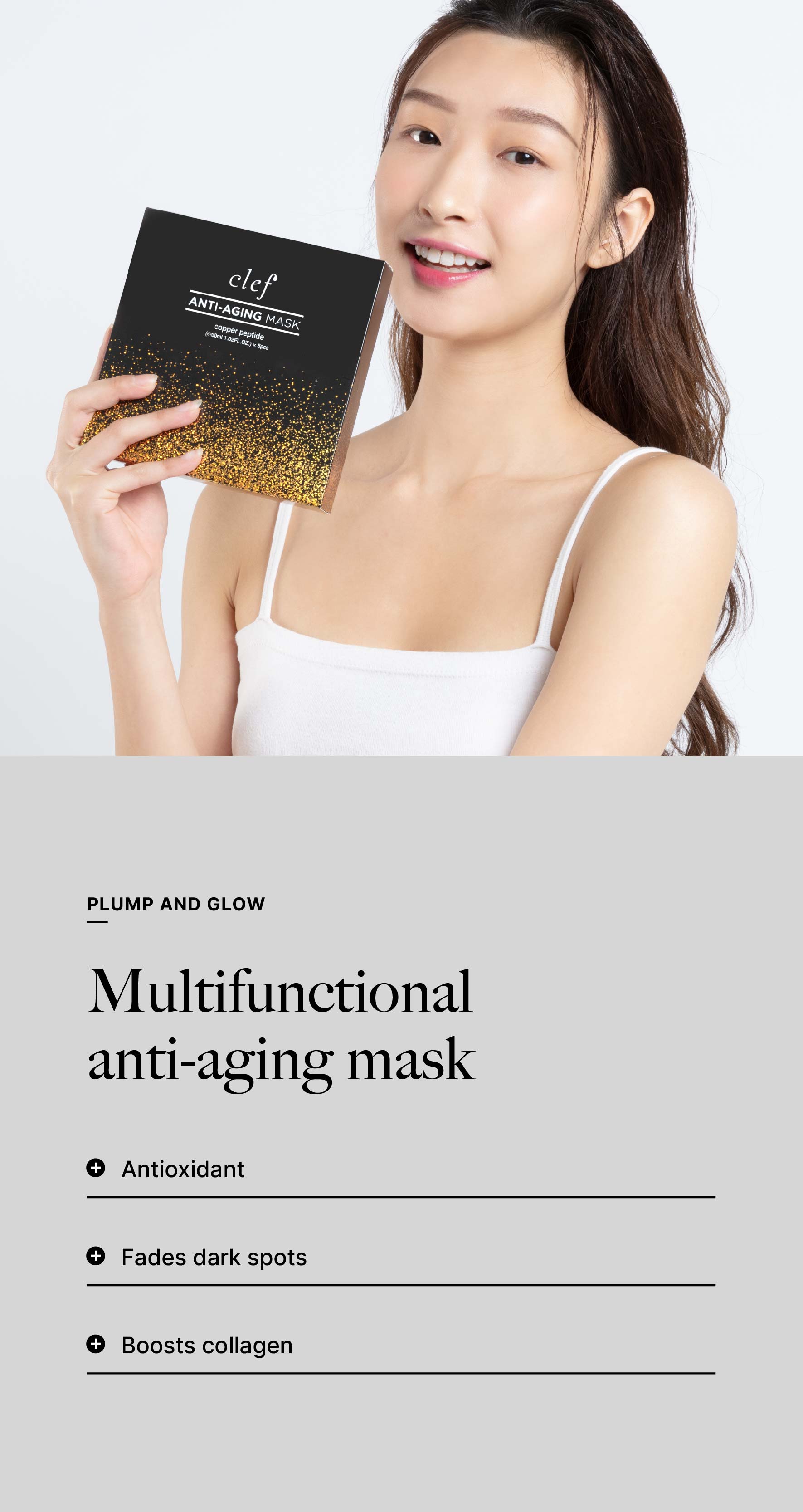 [ADD ON DEAL] CLEF Copper Peptide Mask | 0.25mm Thin Fabric Sheet ...