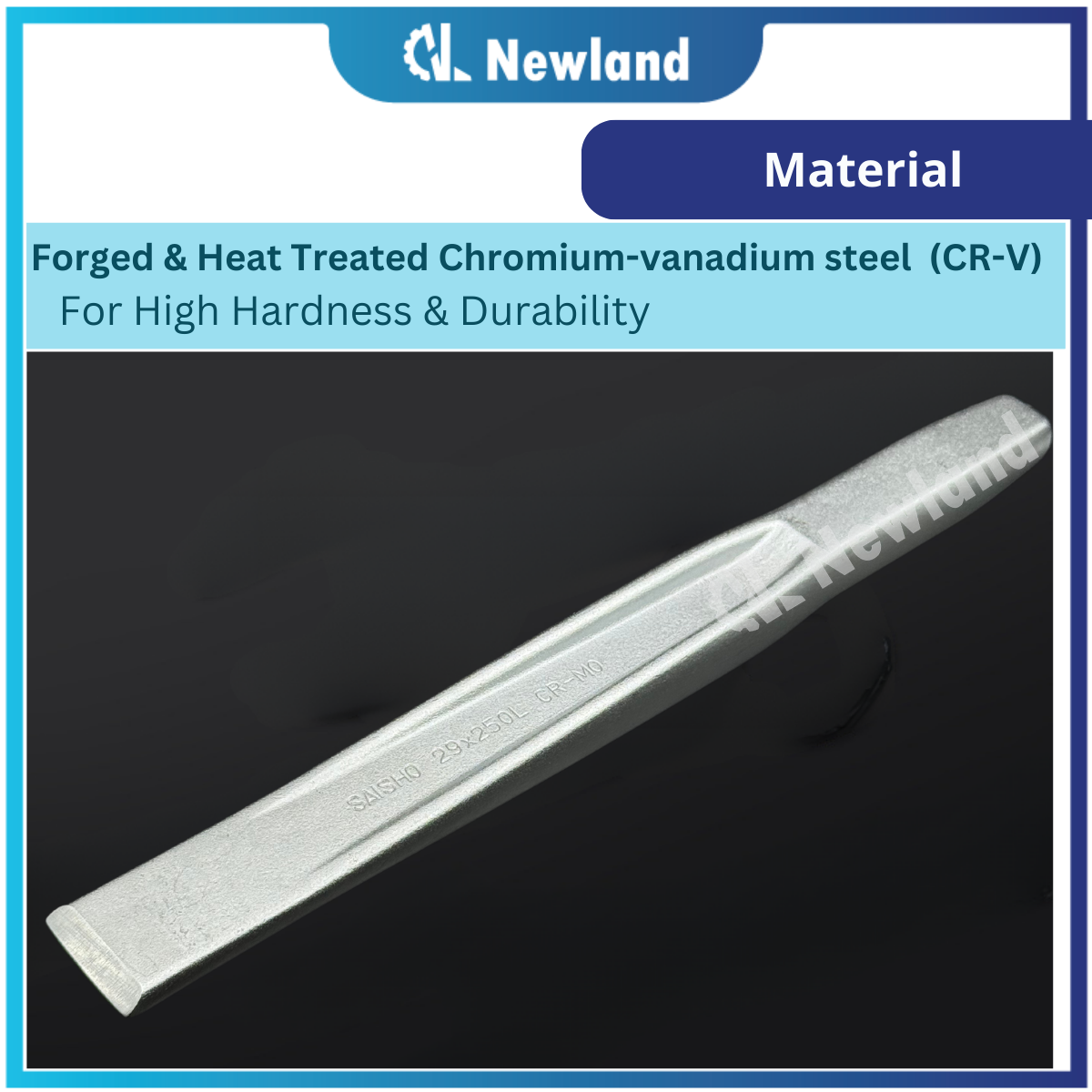 Saisho Ribbed Flat Chisel / Chisel Flat / Cr-Mo Steel (Matt Finished ...