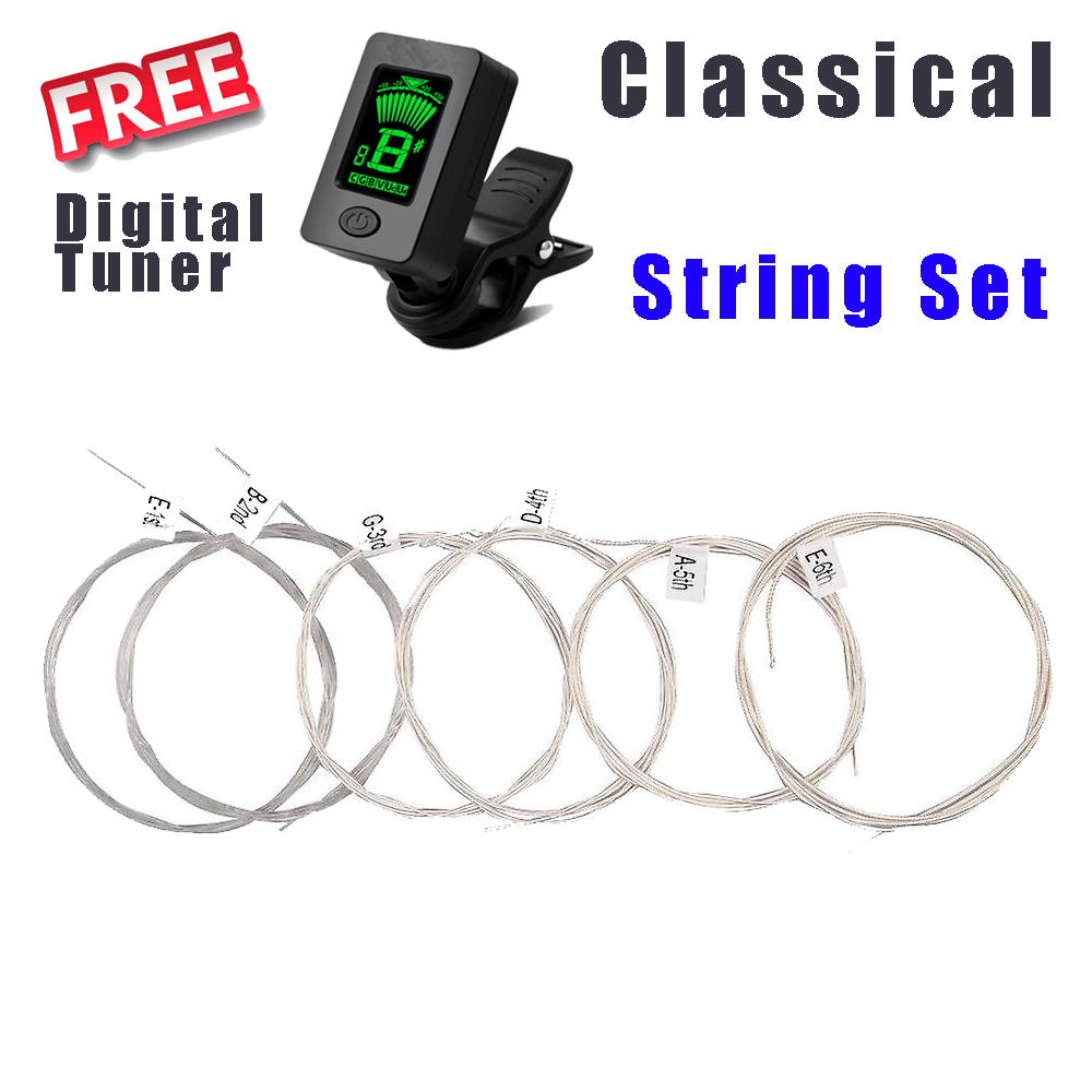 Guitar String Set. Acoustic, Electric, Classical. Digital Guitar Tuner ...