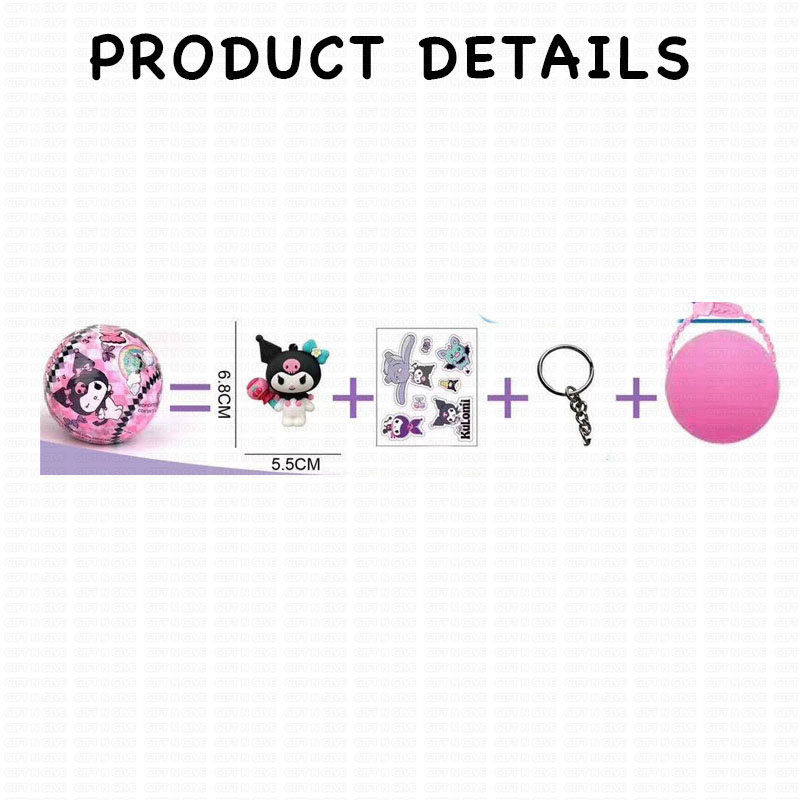 Kuromi Ball Figure Doll with Key Chain Toy Blind Surprise Dolls ...