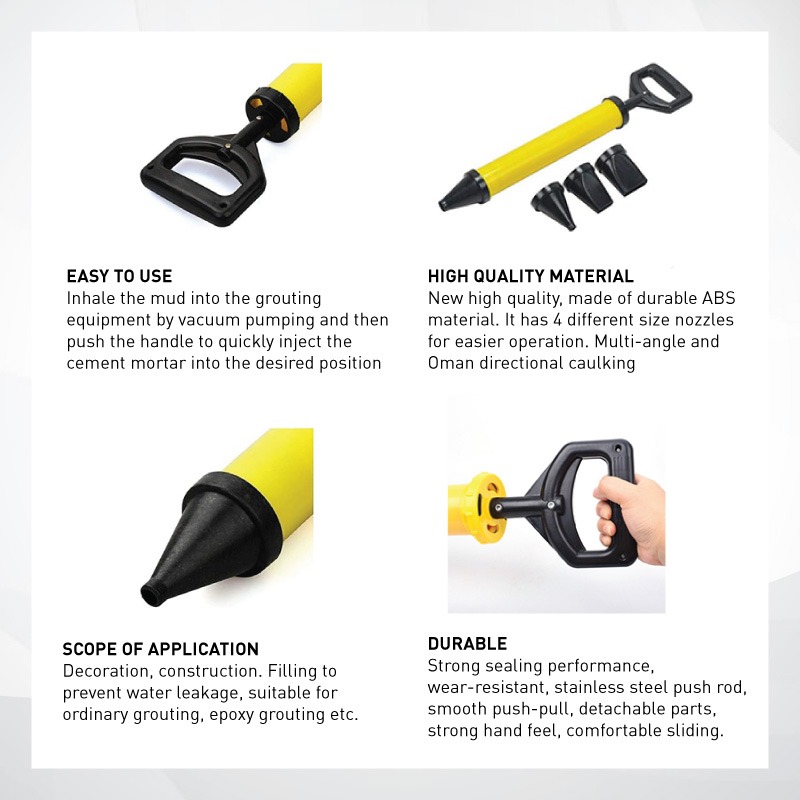 Cement Mortar Gun Grouting Cement Caulking Gun With 4 Nozzle Grouting ...