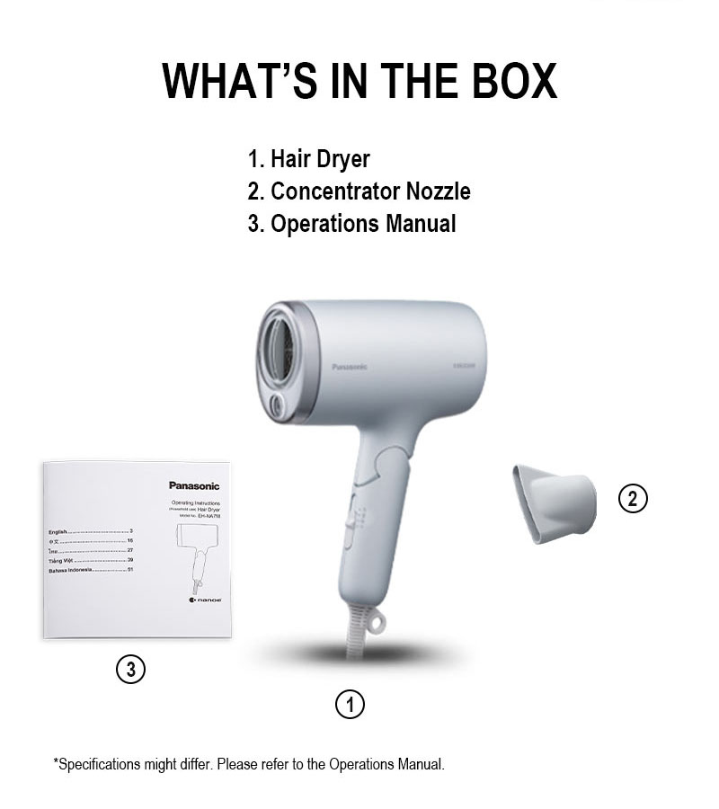 Panasonic nanocare EH-NA7M Hair Dryer Reduce Hair Dryness with nanoe ...