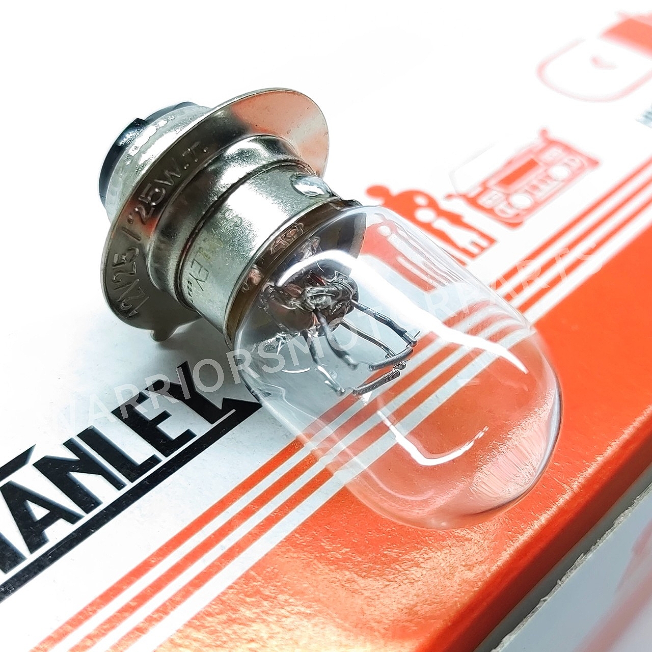 MOTORCYCLE HEAD LAMP BULB [STANLEY] HEADLIGHT BULB (1PC) T19 12V 25/25W ...
