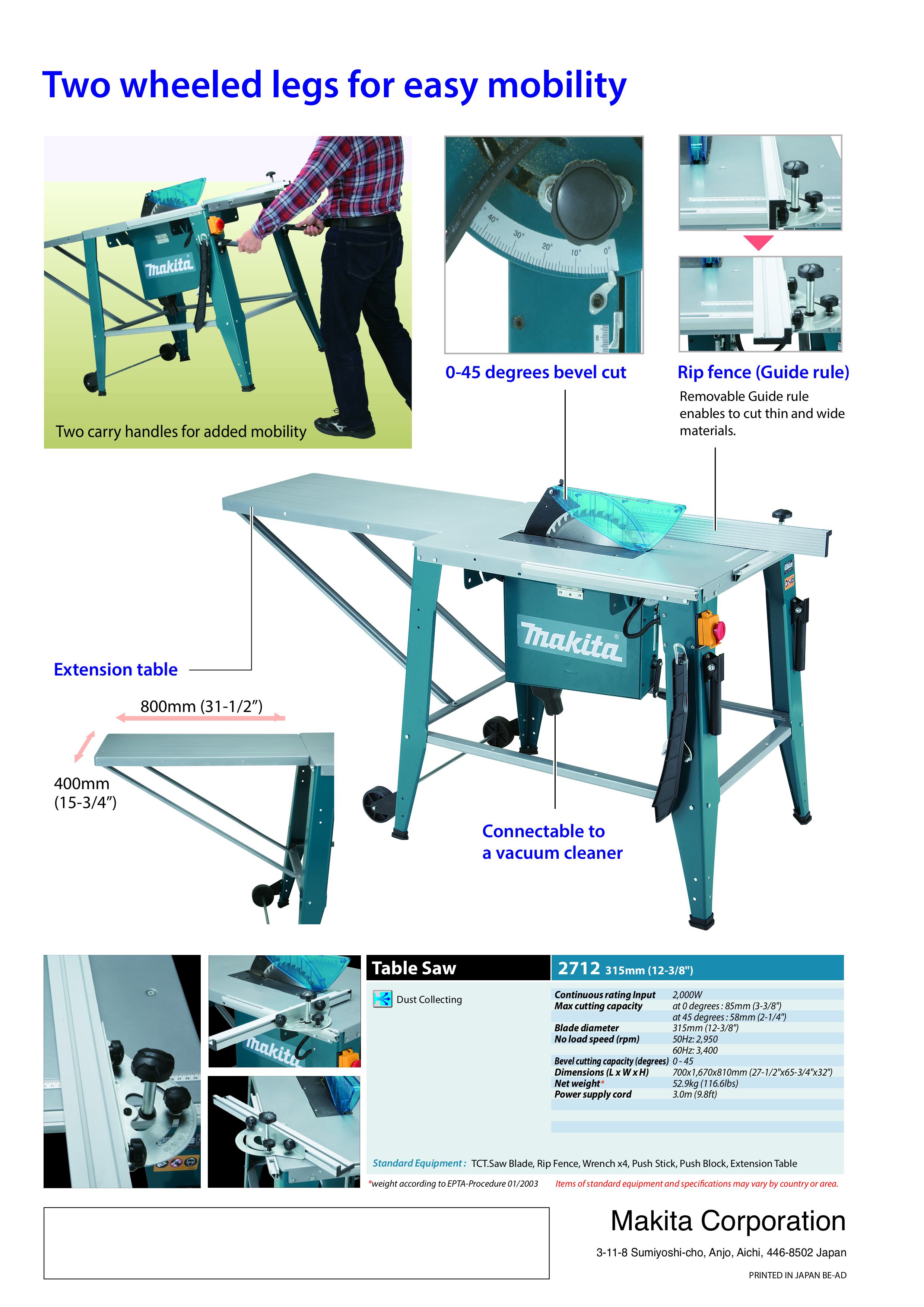 COLSON MAKITA 2712 315 mm (12-3/8") Table Saw 2000W | Shopee Malaysia