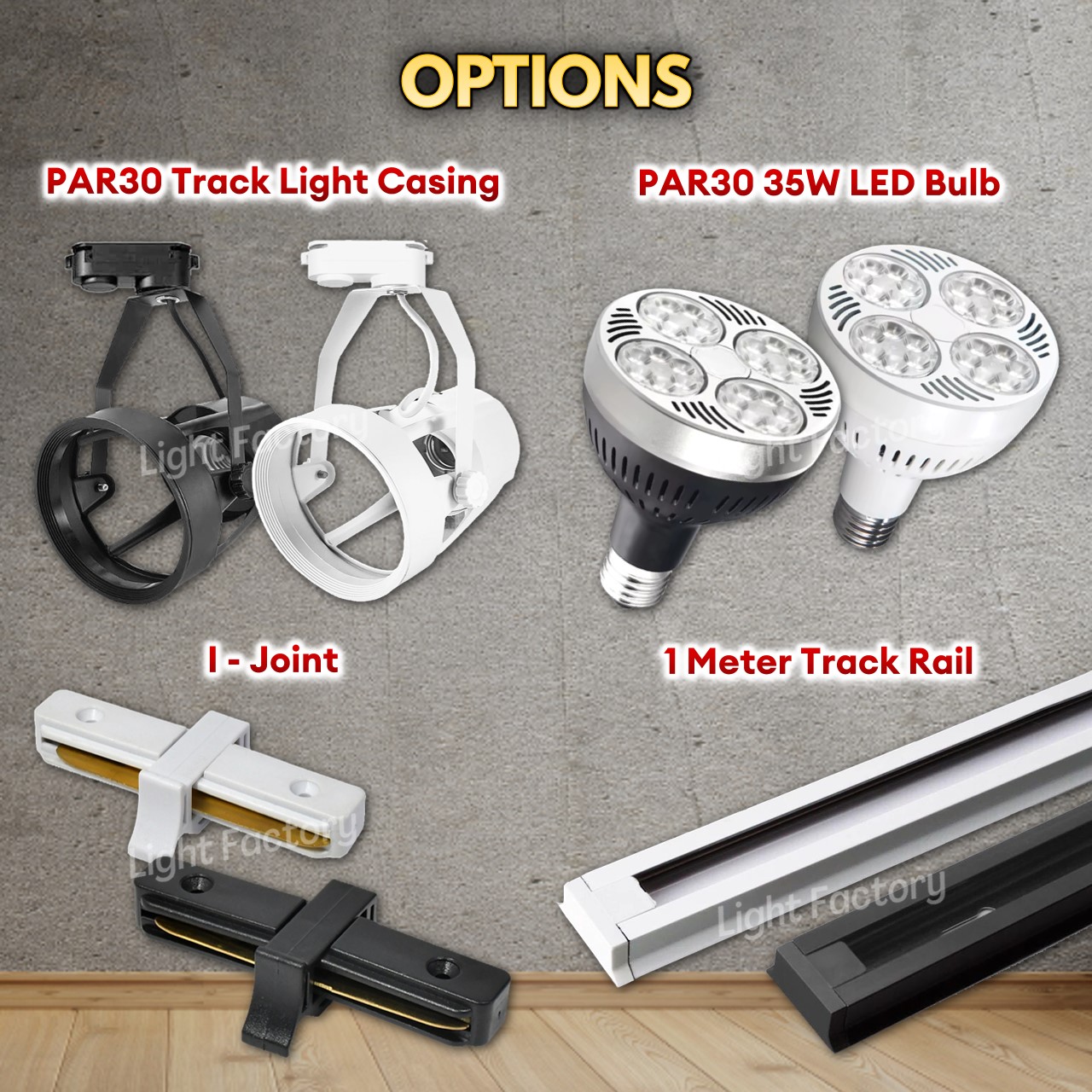 🔥HOT🔥 Track Light E27 Housing PAR30 LED BULB 35W LED Spotlight 1 Meter ...