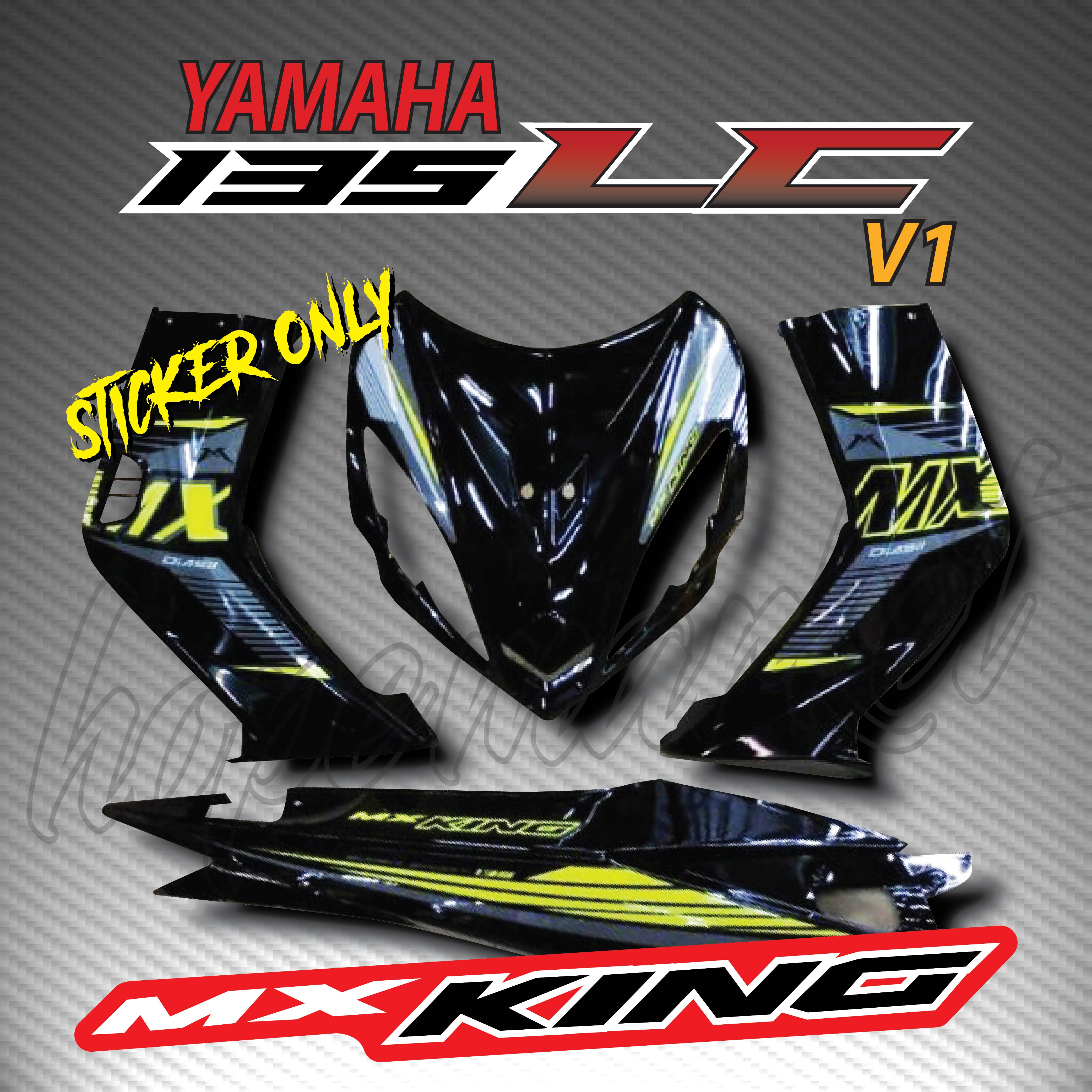 STRIPE MOTOR YAMAHA LC135 V1 MX KING (99) IND CUSTOM BODY STICKER ...