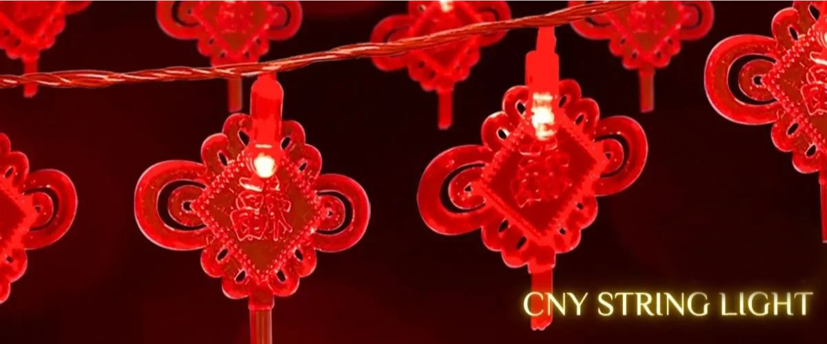 CNY Auspicious Chinese Ribbon Knot String Light 如意结灯 Chinese New Year ...
