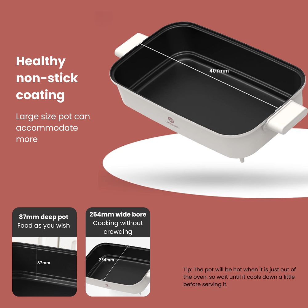 LIVEN Electric hot pot Yuanyang pot electric cooking pot split type household multi-functional ...