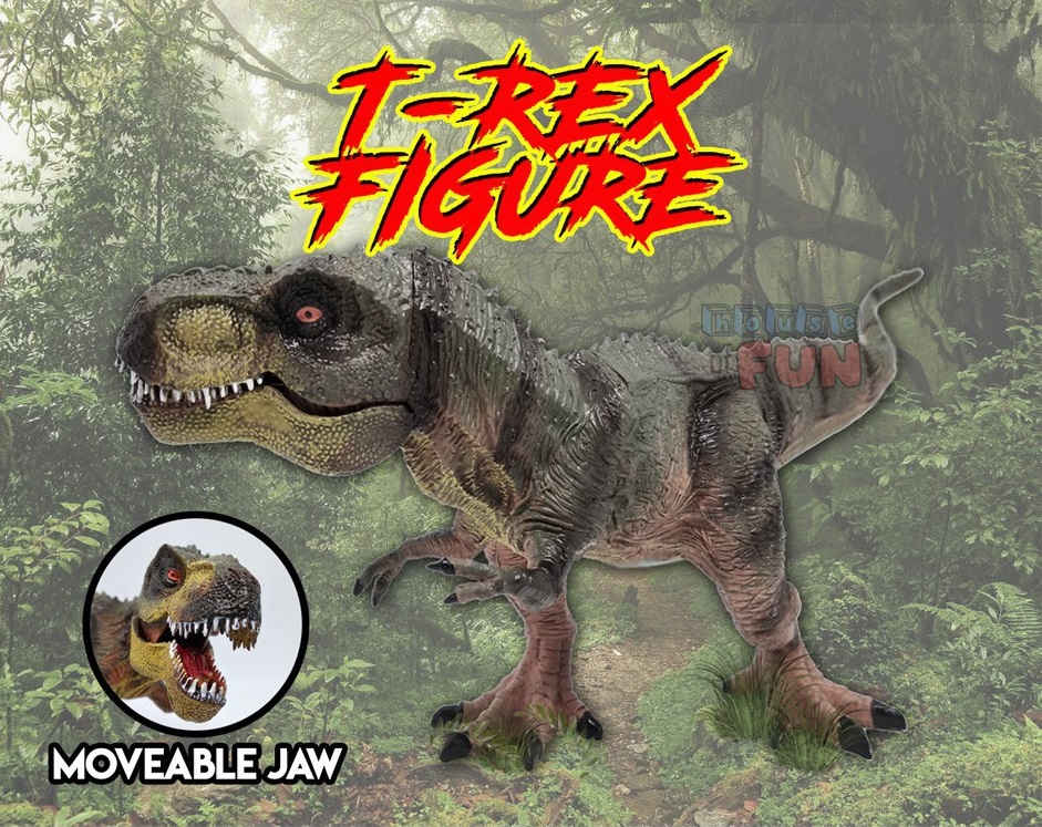Hard Rubber T-Rex Tyrannosaurus Toy Play For Kid Dinosaur Action Figure ...