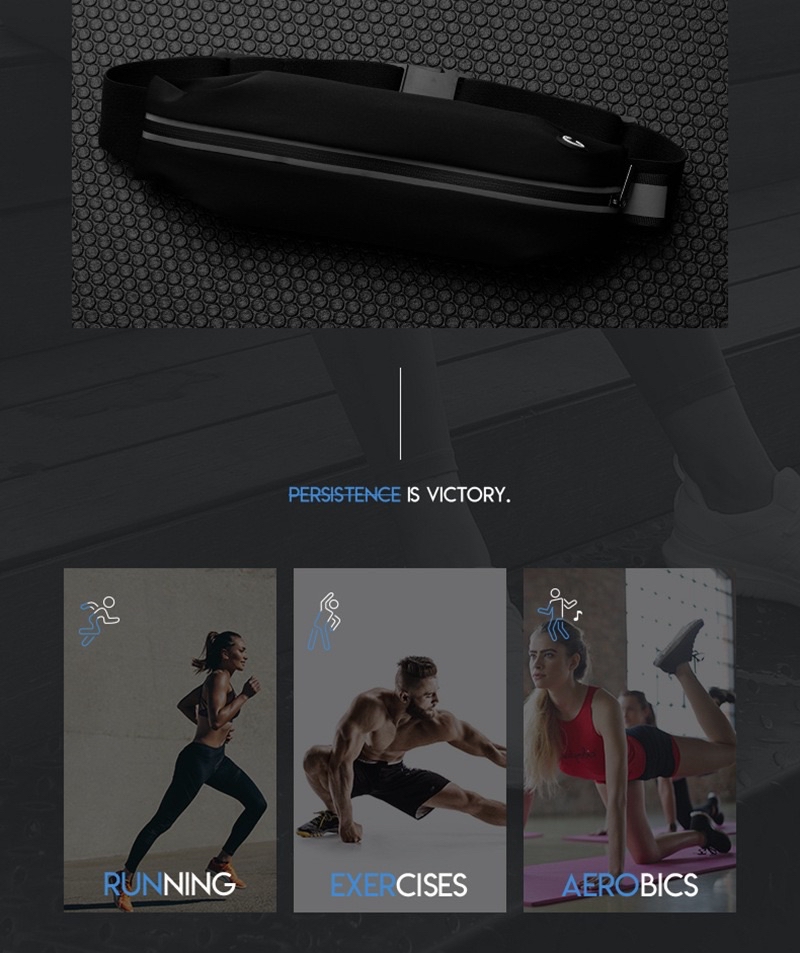 4 Colors Waterproof Running Waist Bag for Men Women Mini Elastic Bags ...