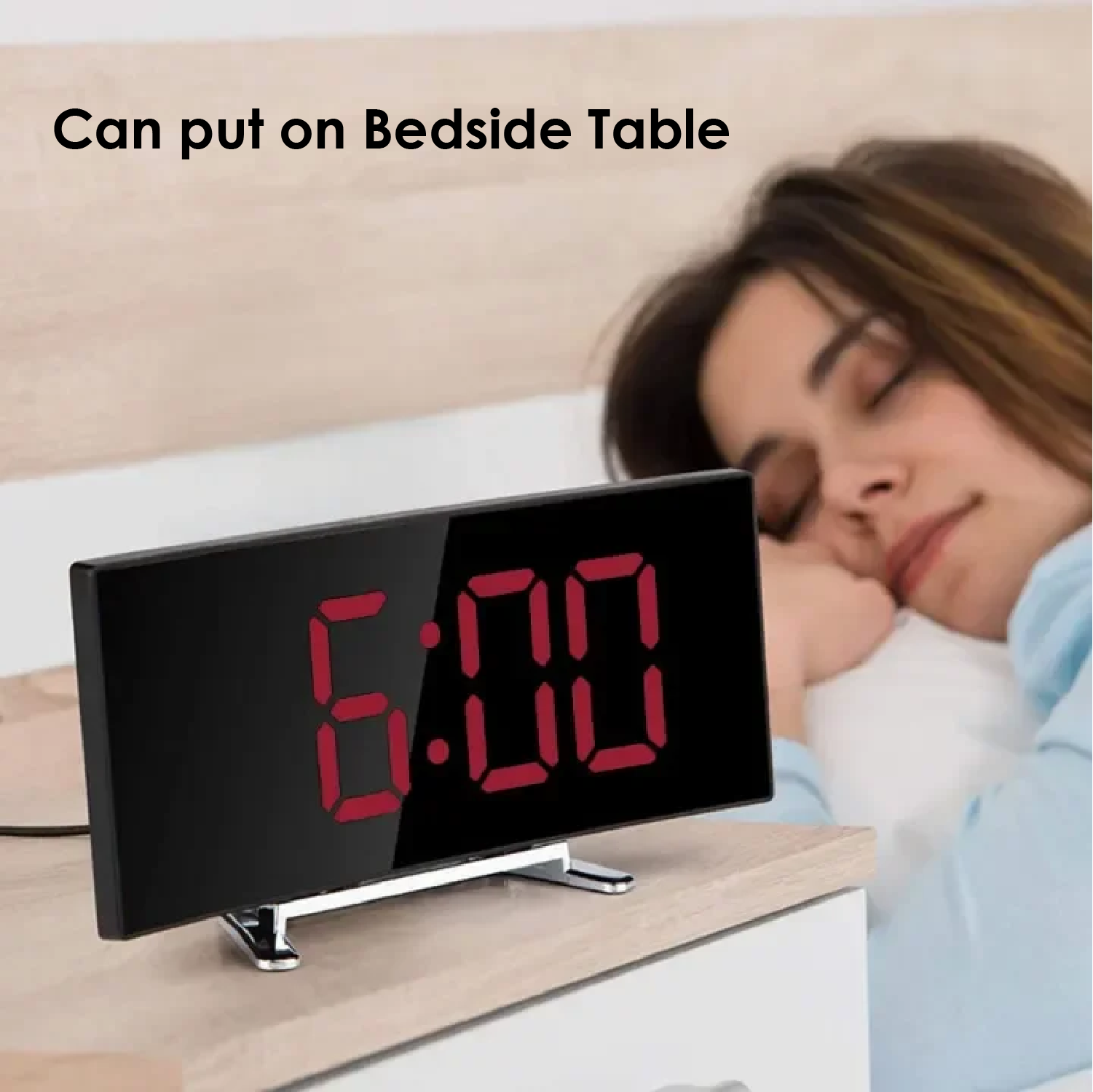 Curve Digital Alarm and Office Clock 12-24 Battery Powered or USB ...