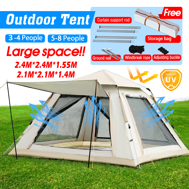 M'sia Ready Stock/ Camping tent 3-4 person Pop Up Tent Privacy Outdoor ...