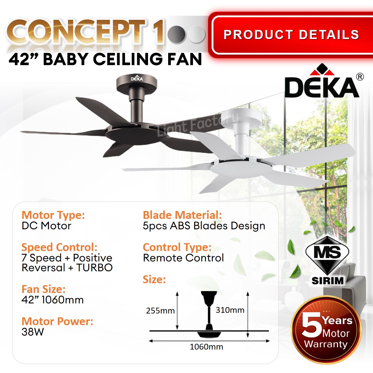 🔥NEW🔥 DEKA CONCEPT Baby Fan 42" DEKA CONCEPT MINI LED 34" DC Ceiling ...
