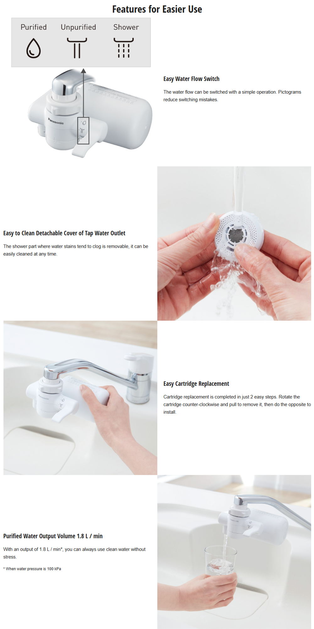 Panasonic TK-CJ300 Faucet Water Purifier | ESH | Shopee Malaysia