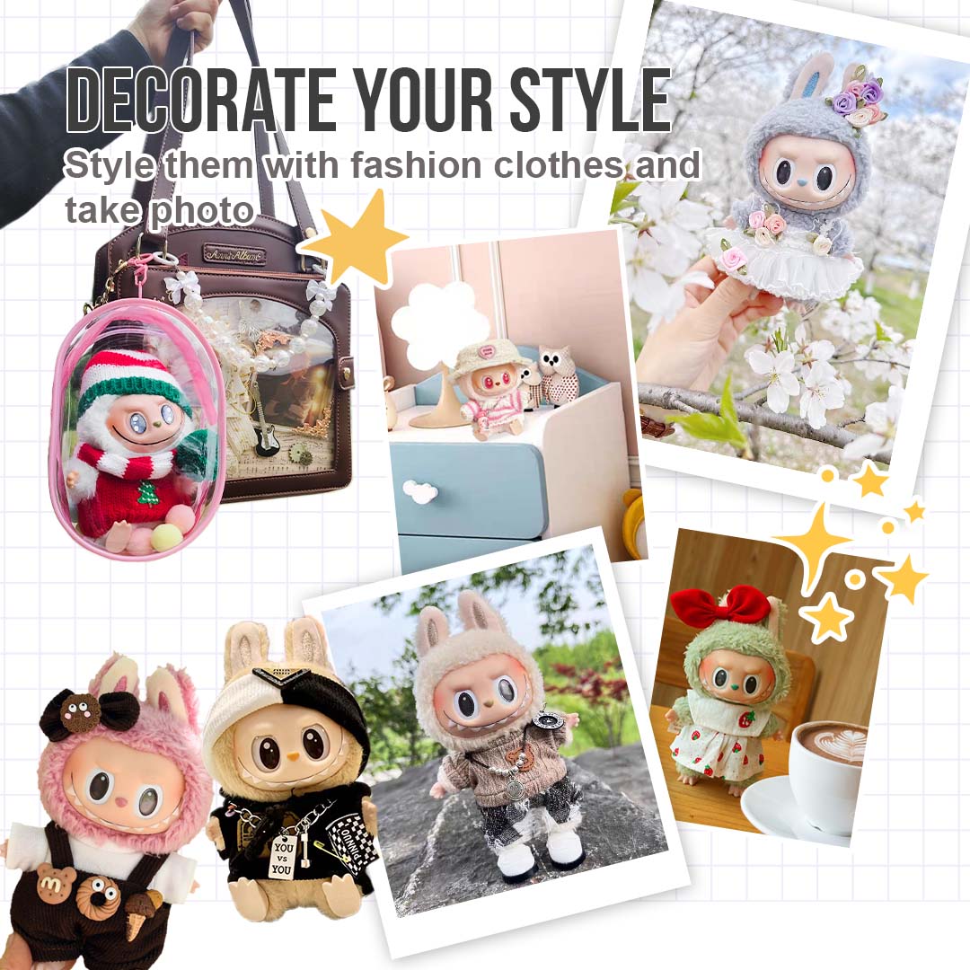 ⭐Moo Baby Labubu Baju Labubu Clothes 17cm Labubu Costume Labubu Cloth ...