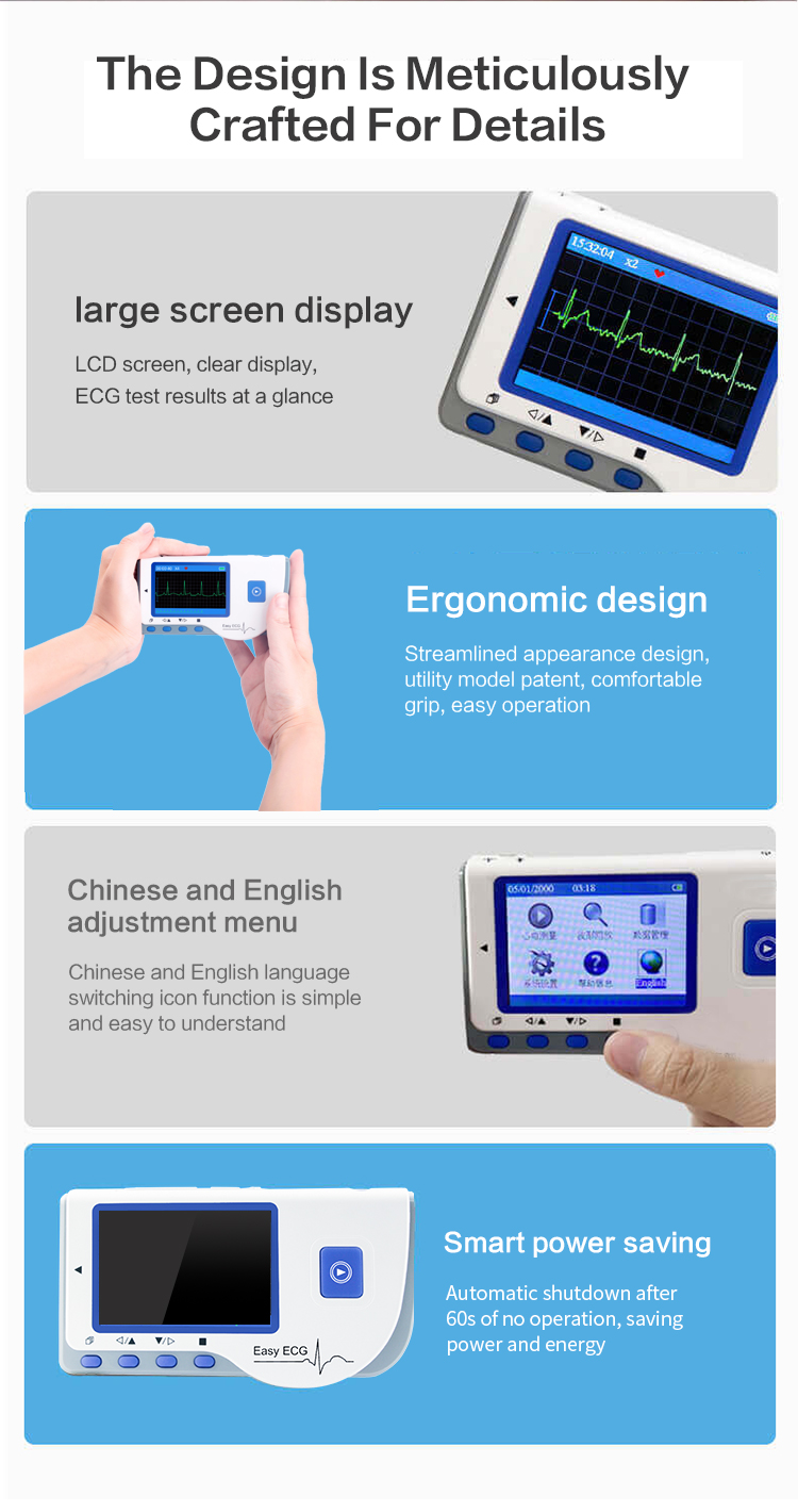 Lepu Medical Easy ECG Monitor Portable Handheld Electrocardiogram ...