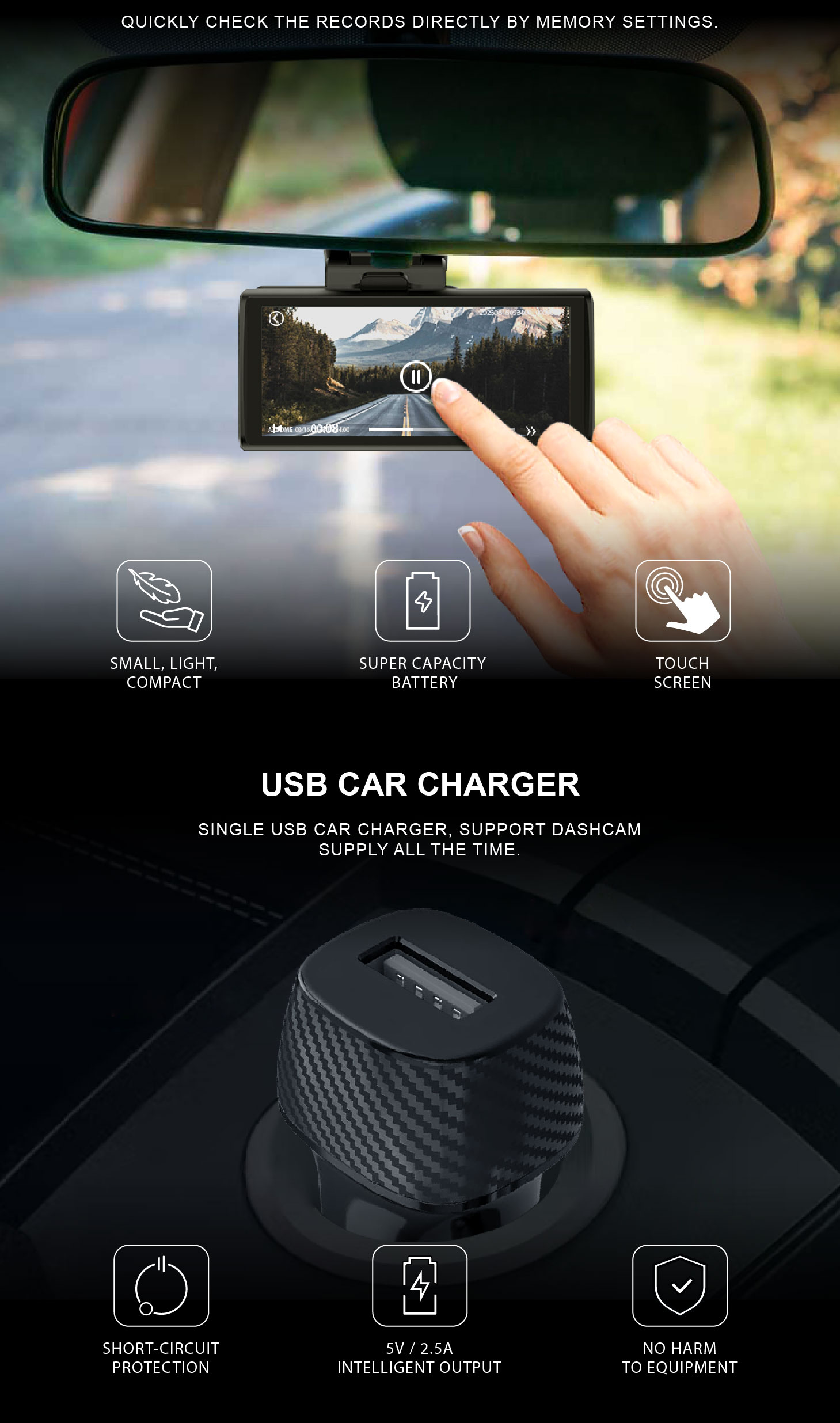 AZDOME M580 2160P/5K Ultra HD Dual/Triple Channel Front & Rear & Cabin ...