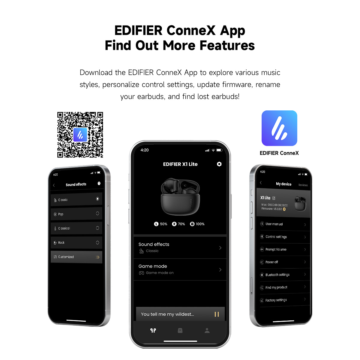 Edifier X1 Lite True Wireless Earphones with EDIFIER ConneX Customization App | Shopee Malaysia