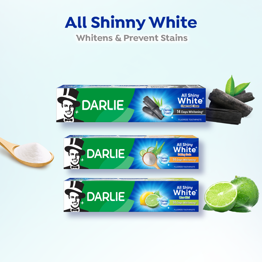 DARLIE All Shiny White Charcoal Clean Whitening Toothpaste 140gx2 ...