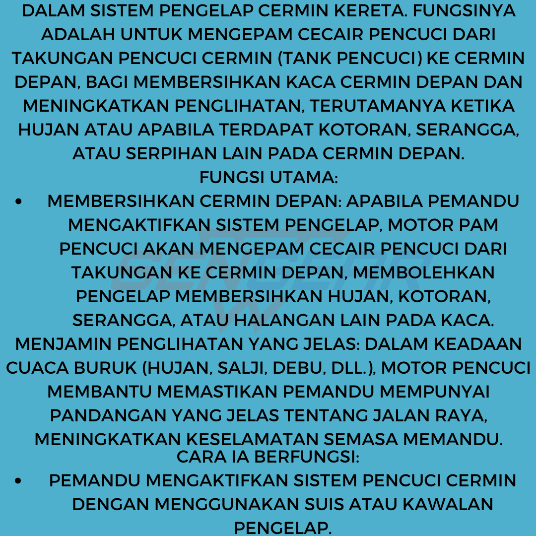 MAZDA 3 BL HATCHBACK WINDSCREEN WASHER WIPER WATER TANK MOTOR PUMP ...