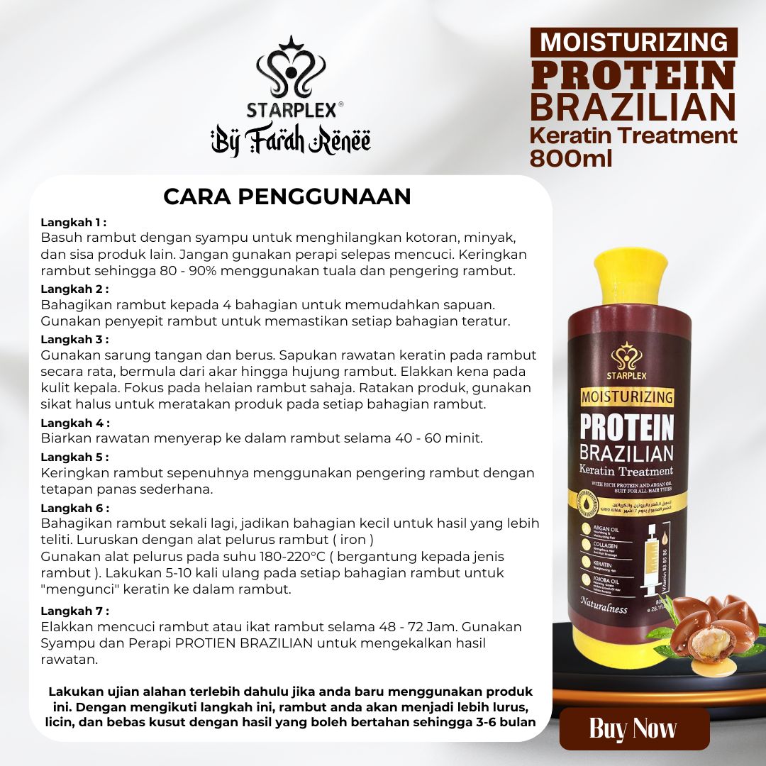 Starplex Shampoo Brazilian Keratin Hair Protein Treatment Rambut Lurus ...