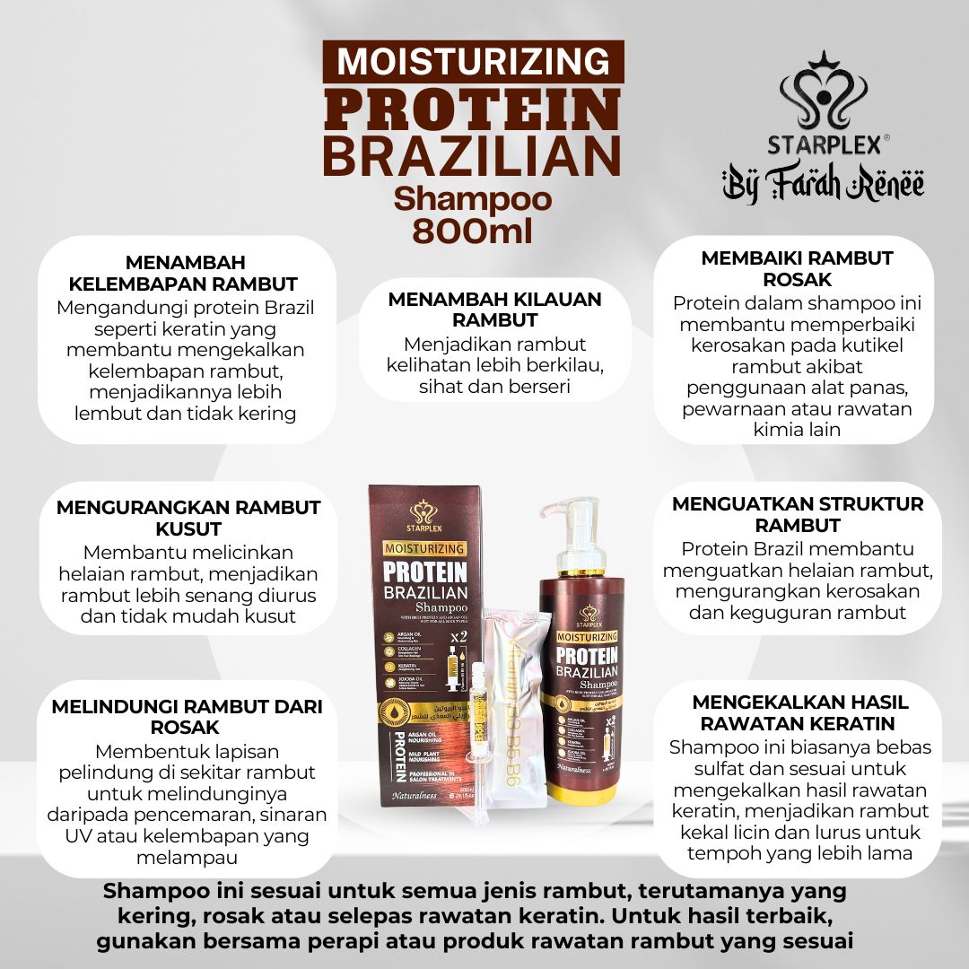 Starplex Shampoo Brazilian Keratin Hair Protein Treatment Rambut Lurus ...