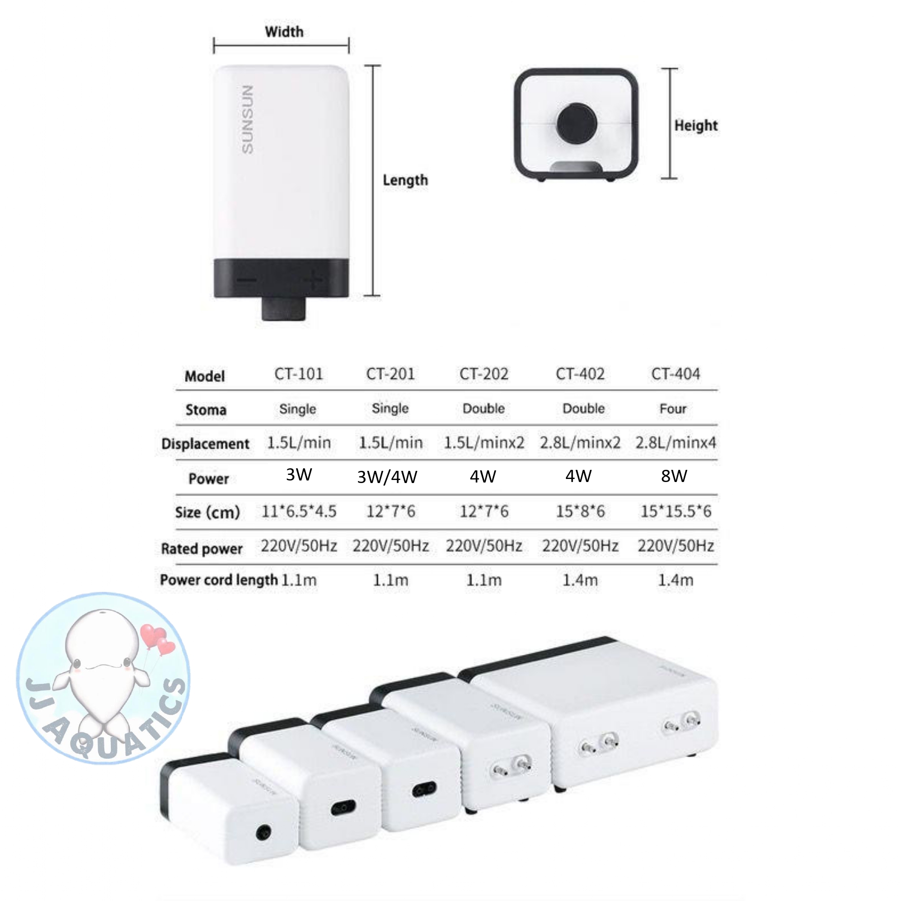 SUNSUN Super Silent Aquarium Adjustable Air Pump Oxygen Pump Pam ...