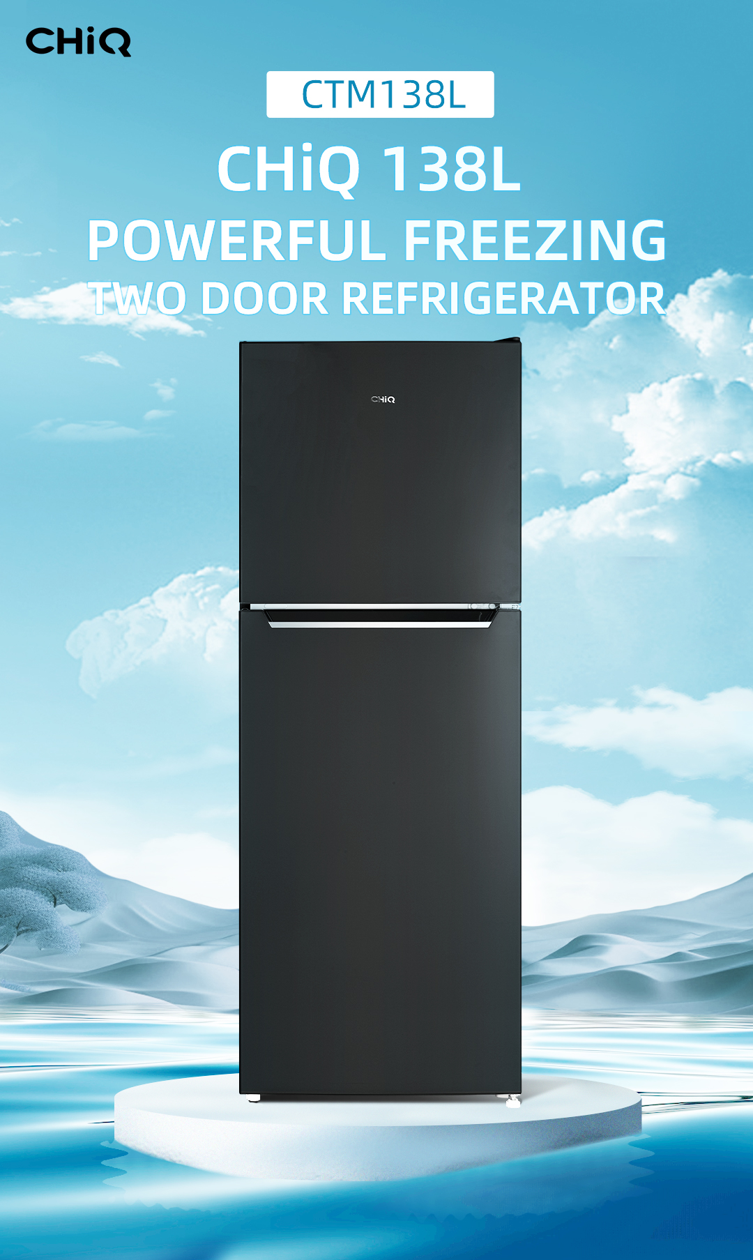 [COMBO] CHIQ 2 Door Top Mount Refrigerator Fridge 166L CTM138L + 7KG ...