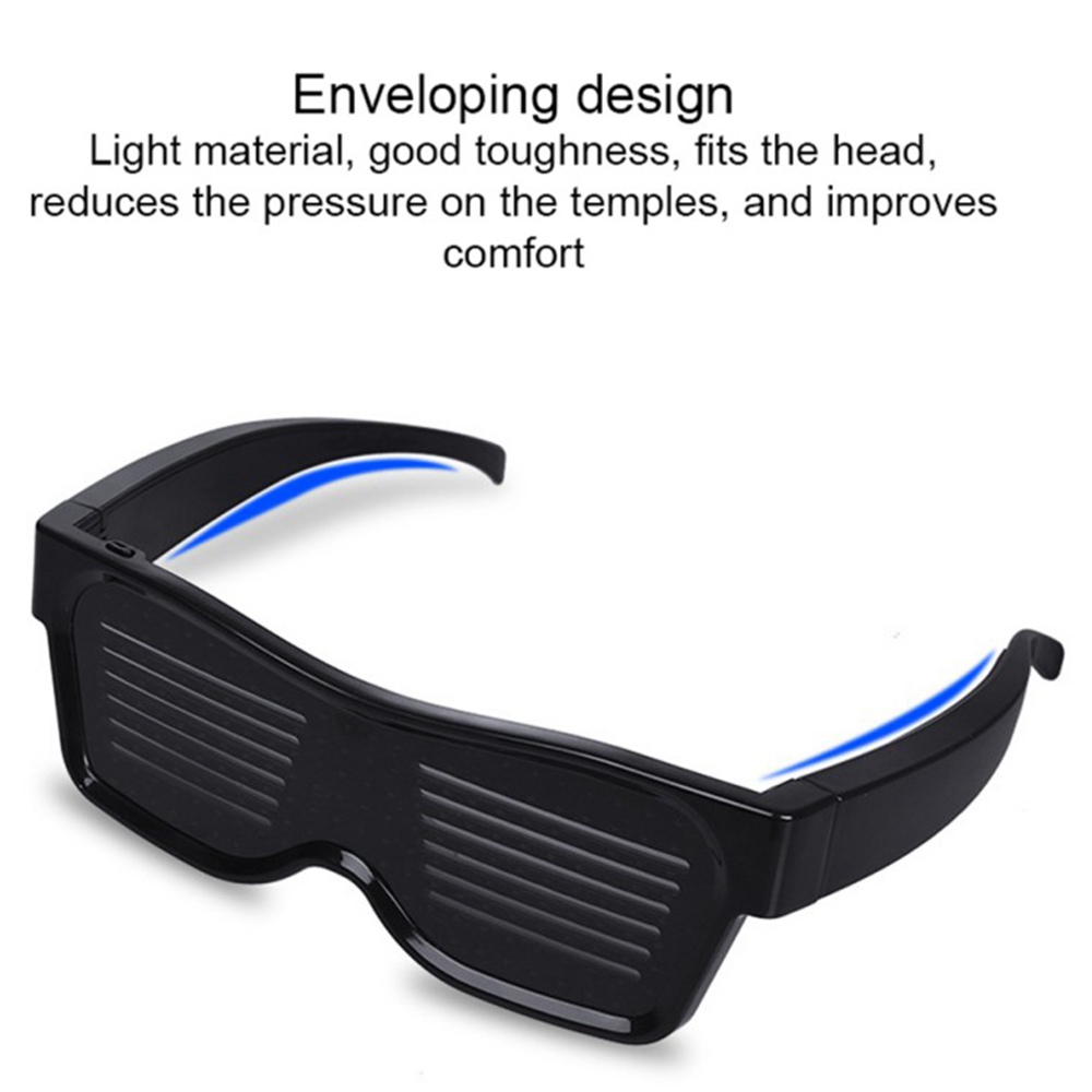 Customizable Magic LED Glasses Bluetooth Cermin Mata LED Text Patterns ...