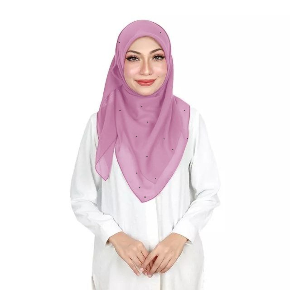 [FLAMINGO FASHION] BAWAL COTTON BATU TABUR MANIK HITAM Square Hijab ...