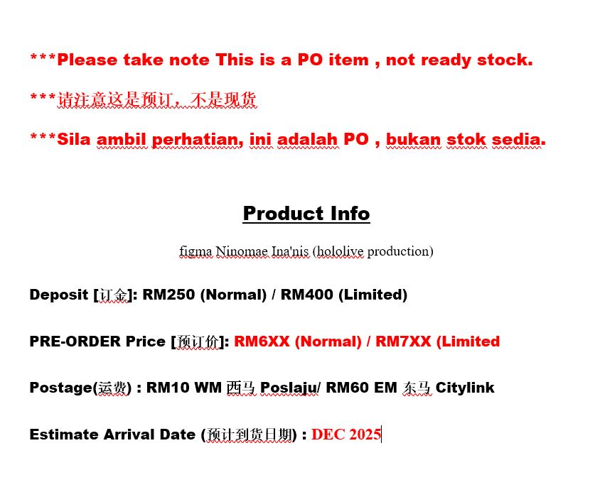 figma Ninomae Ina'nis (hololive production) | Shopee Malaysia