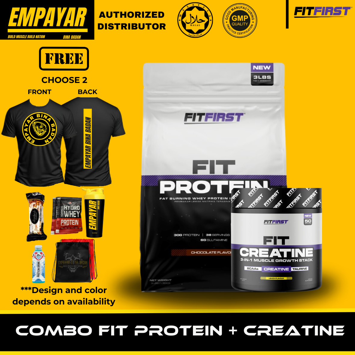 combo Fit First -FIT Protein Whey Protein Halal Isolate Protein With L-Carnitine CuttingWhey (1 ...