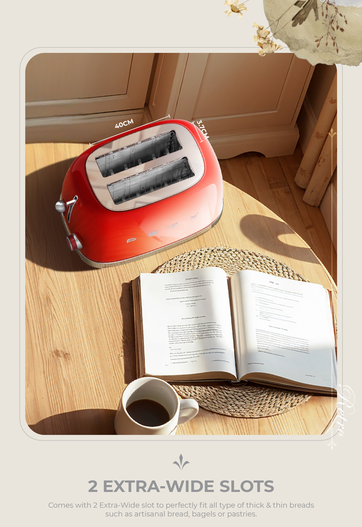 PerySmith 2 Slice Bread Toaster Retro Series TT1010 | Shopee Malaysia