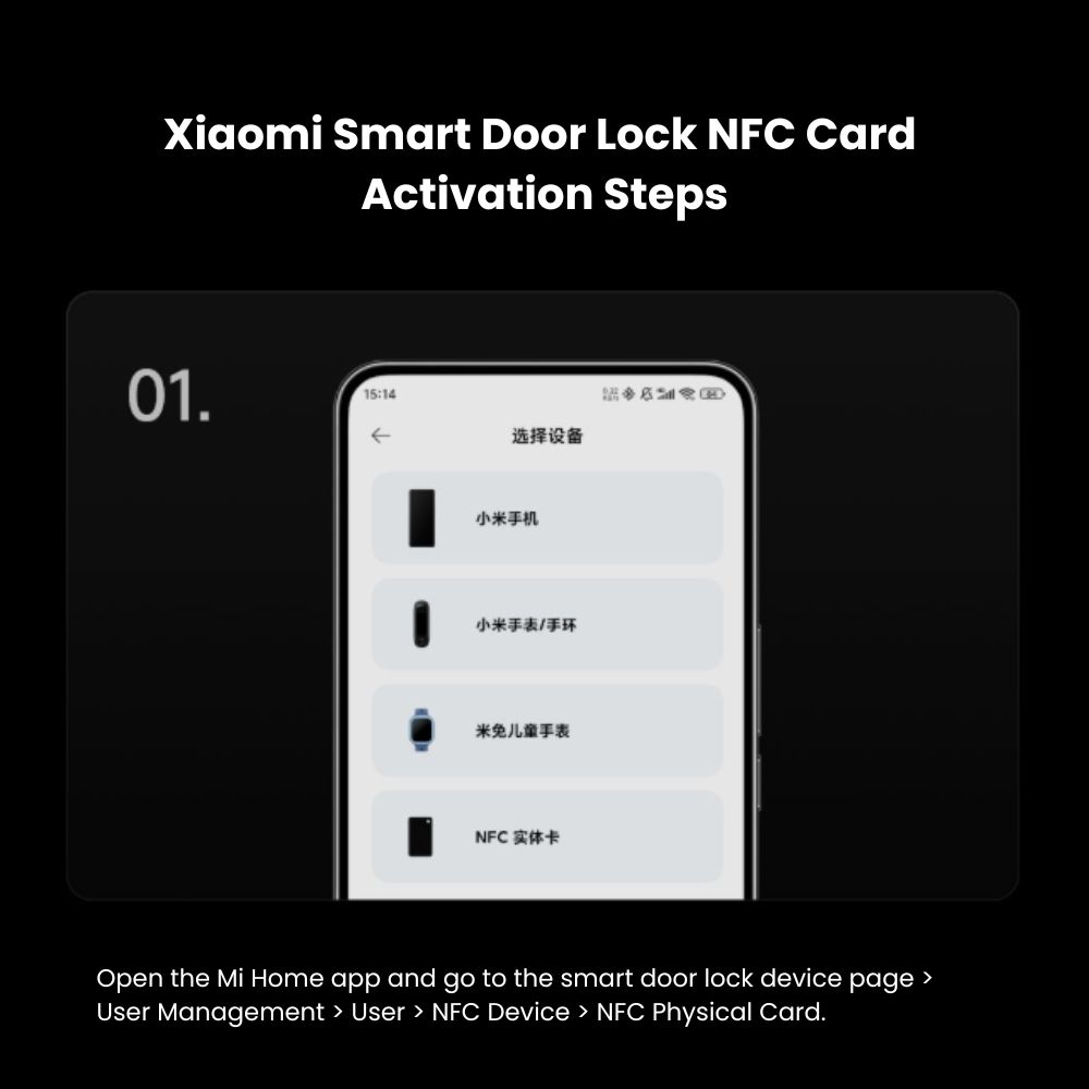 Xiaomi Smart Door Lock NFC Card Support CN Version Mi Smart Door Lock ...
